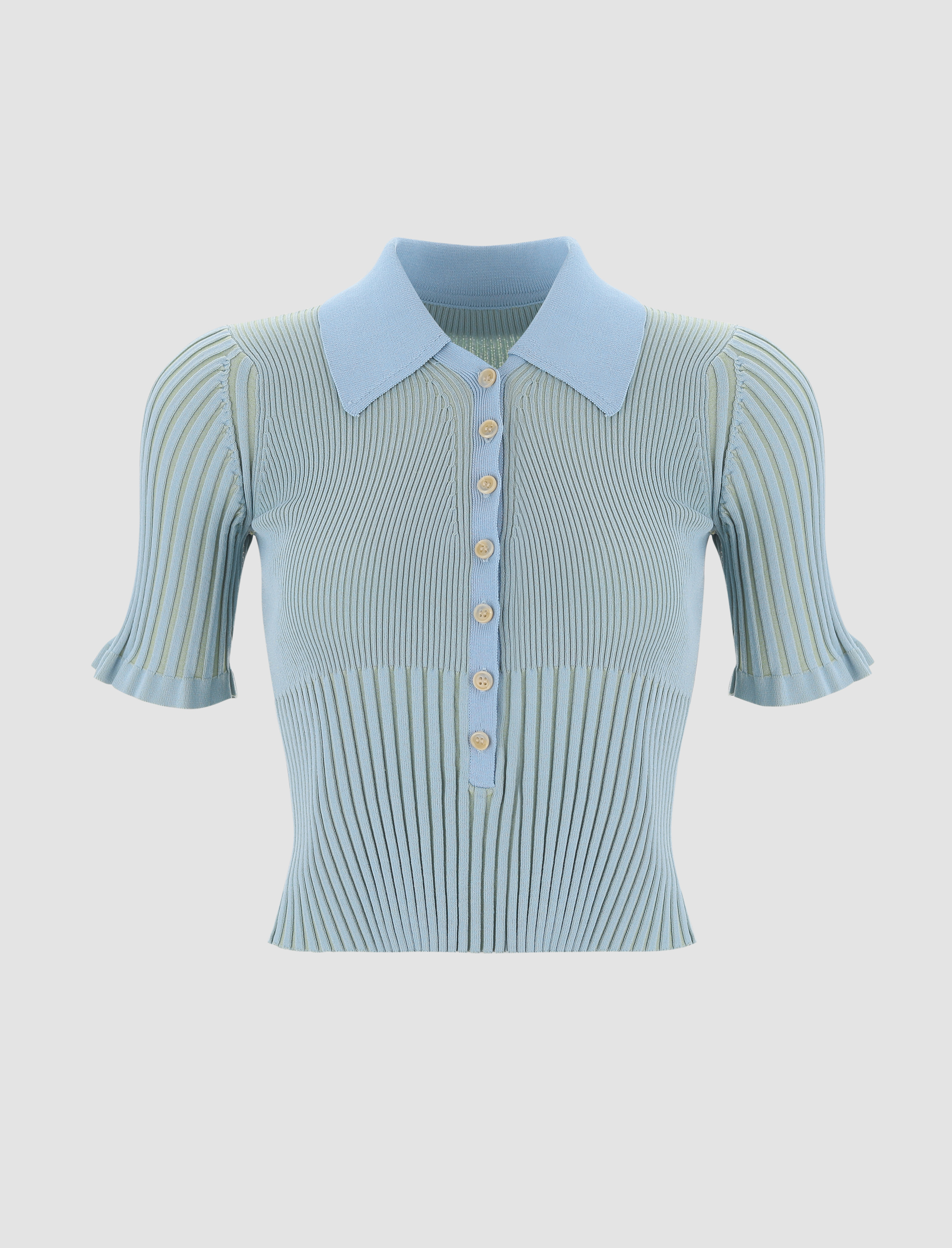 Ribbed Short Sleeves POLO - Cider