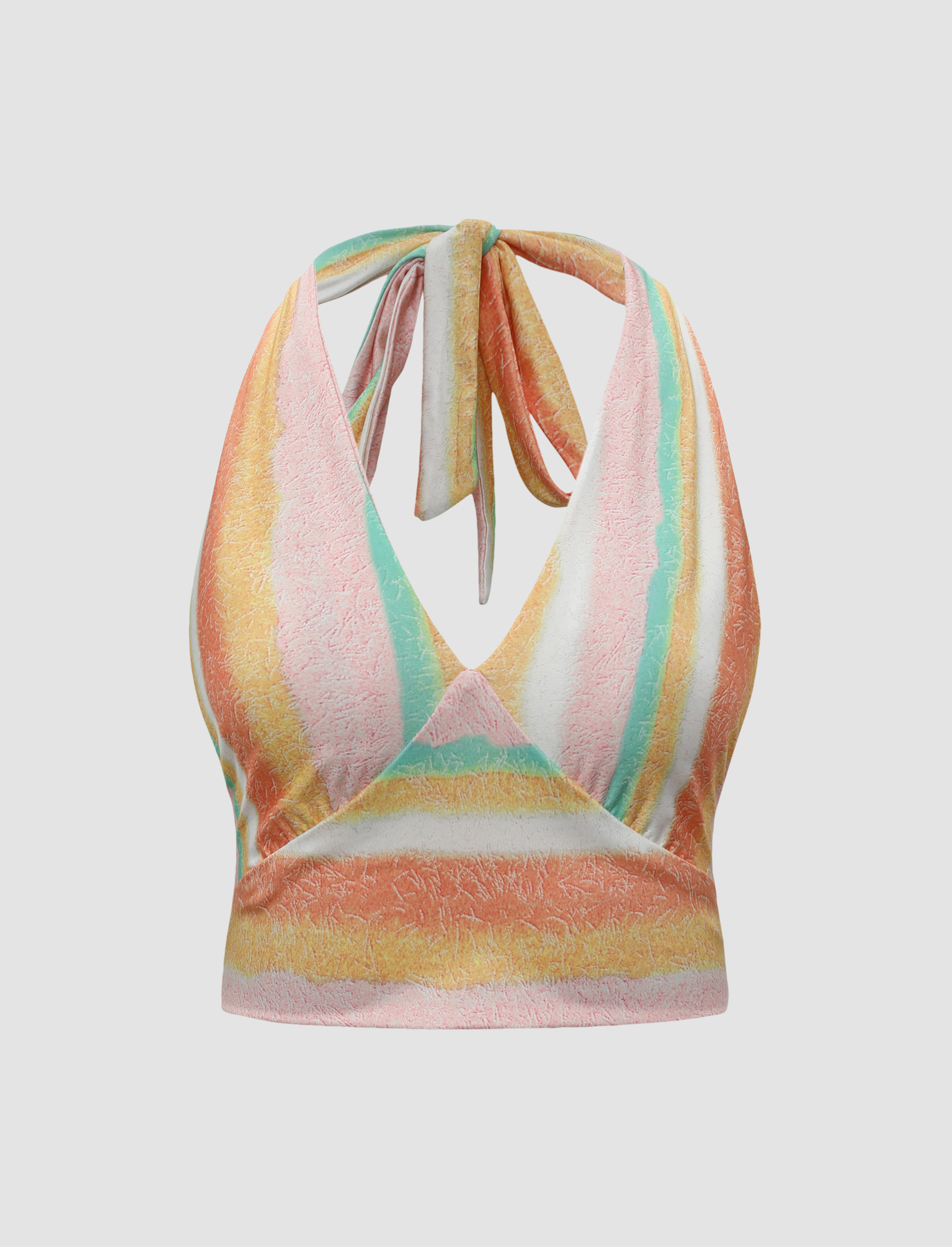 Colorful Stripe Halter Top
