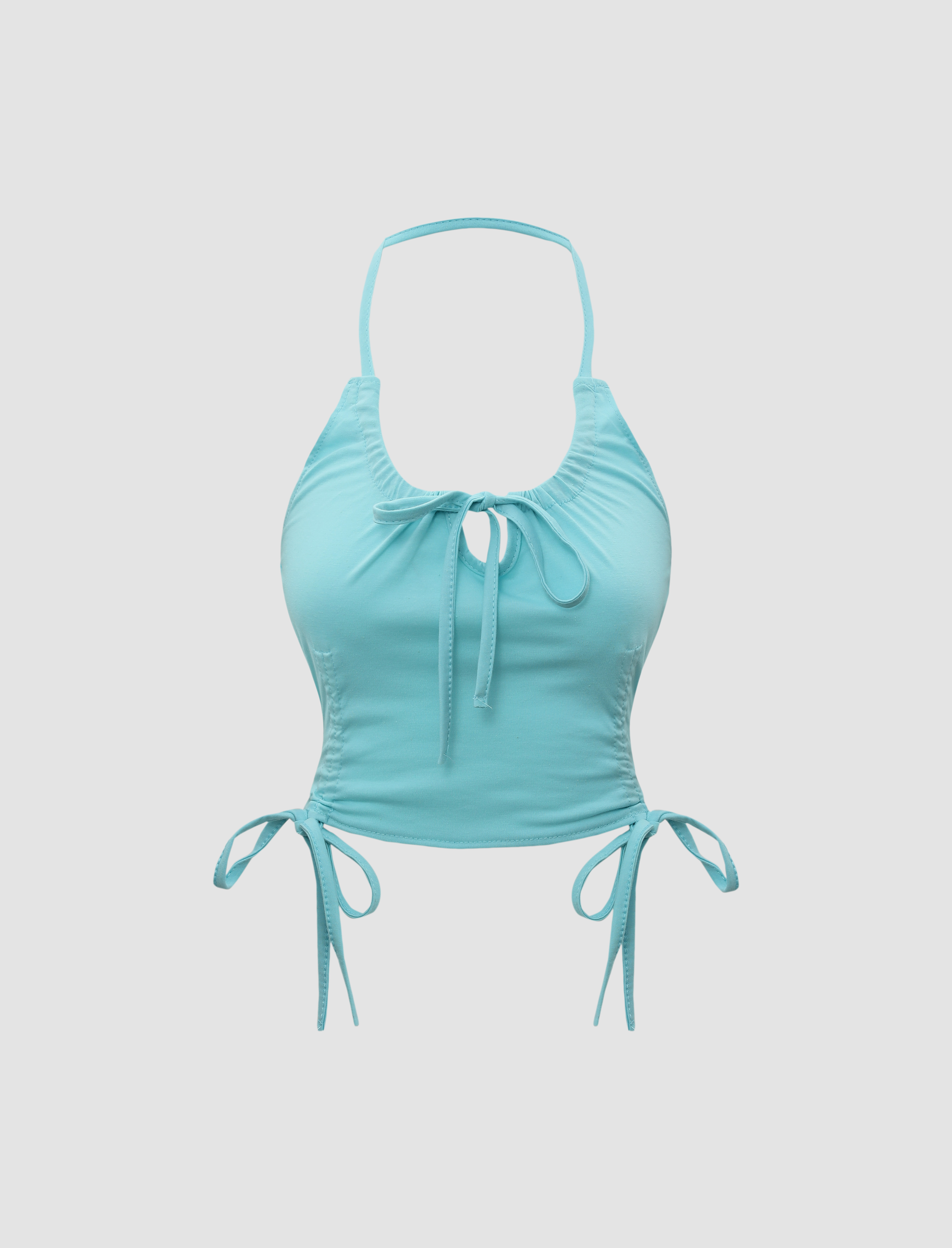 Ruched Backless Halter - Cider