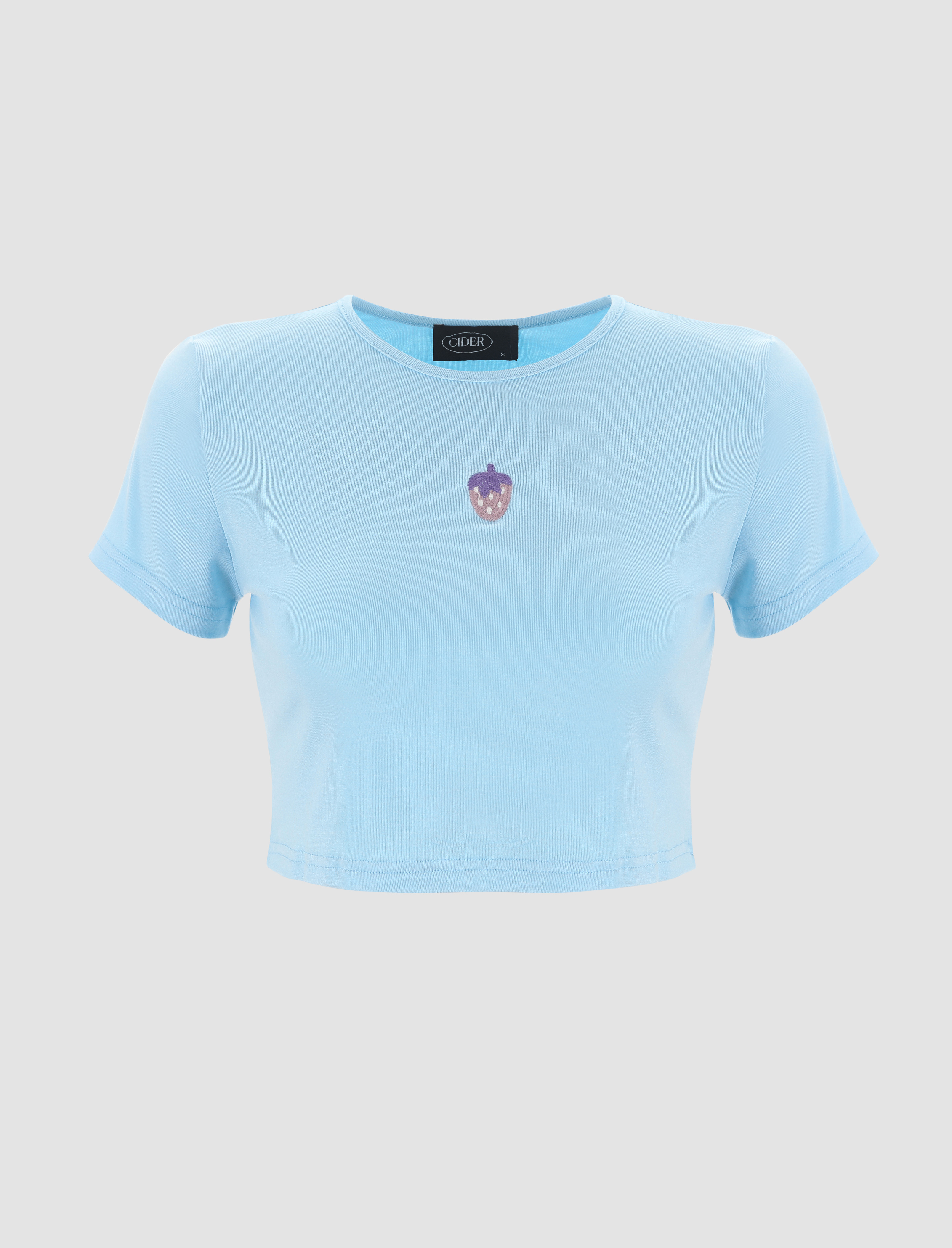 Strawberry Embroidery Crop Top