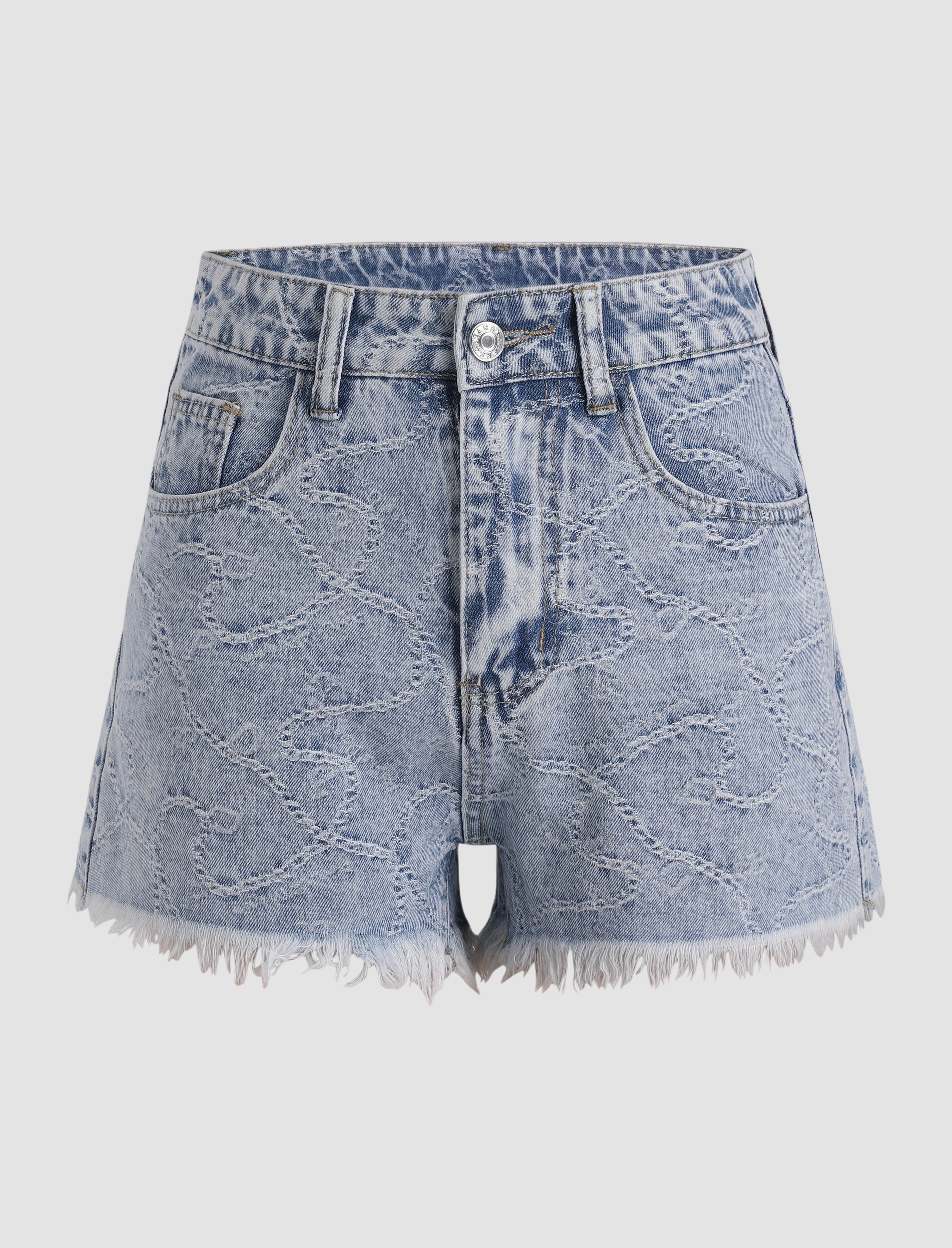 Tassels Denim Mini Shorts - Cider