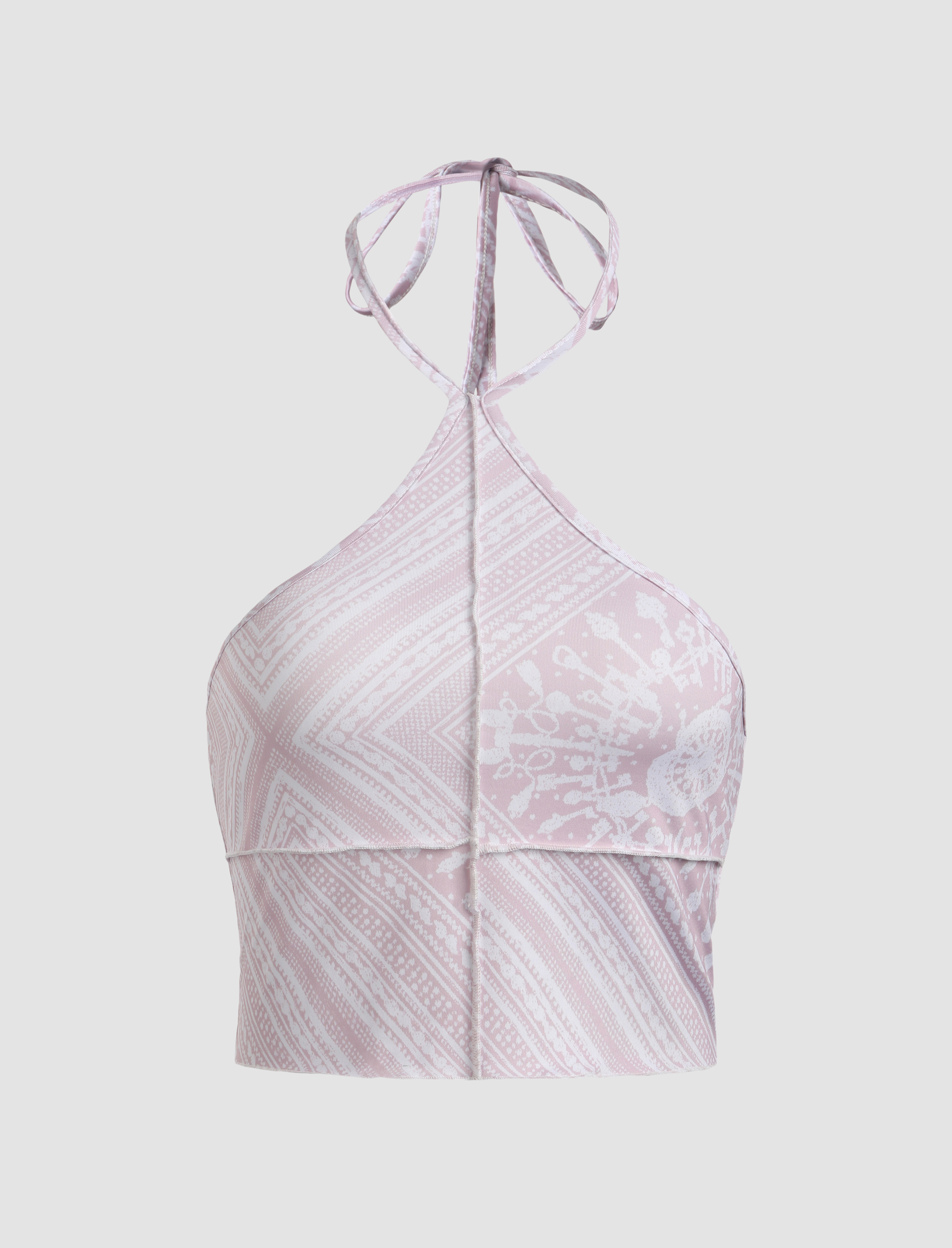 Pink Stitching Halter Top - Cider