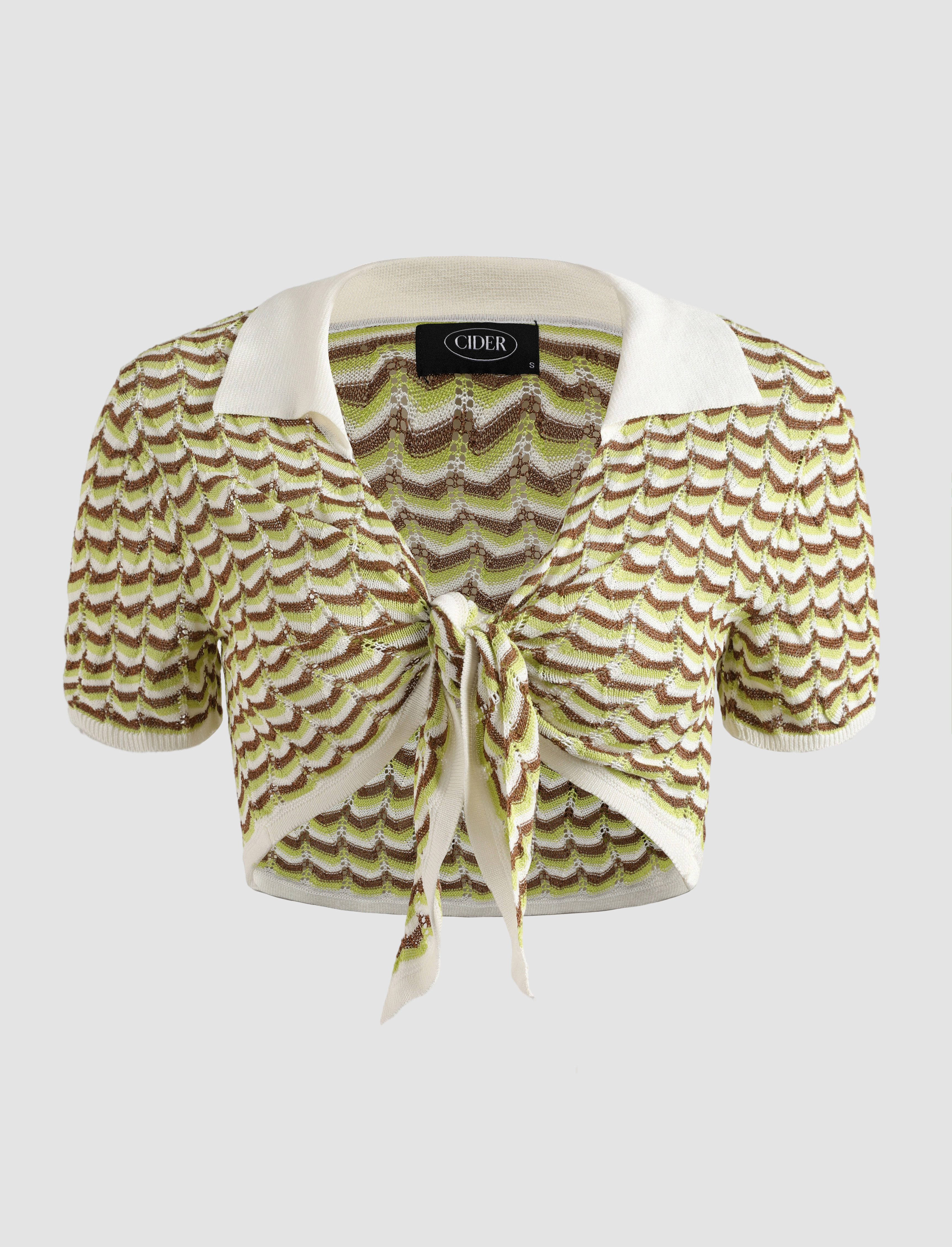 Collar Tie Front Top - Cider
