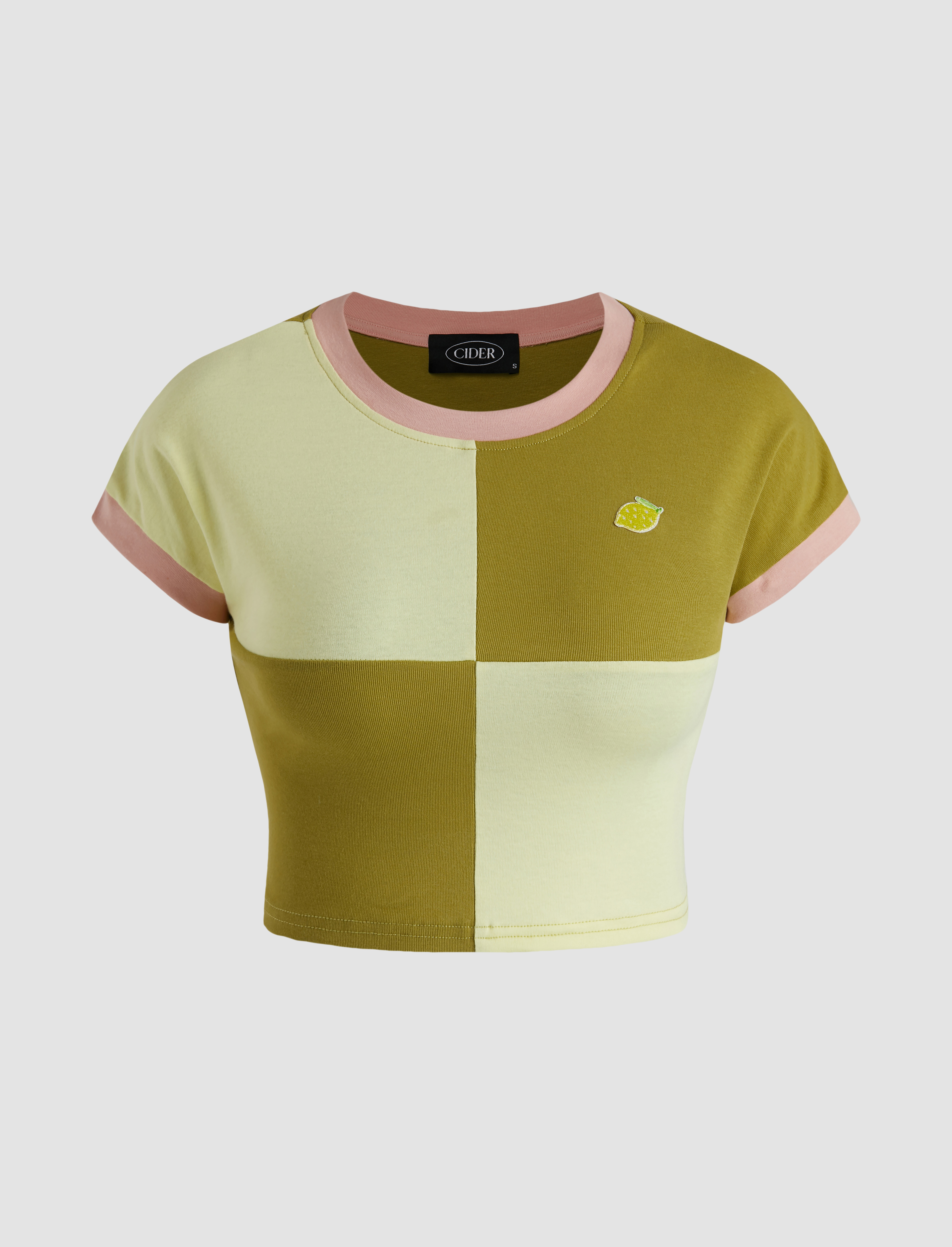 Color Block Lemon Detail Tee - Cider