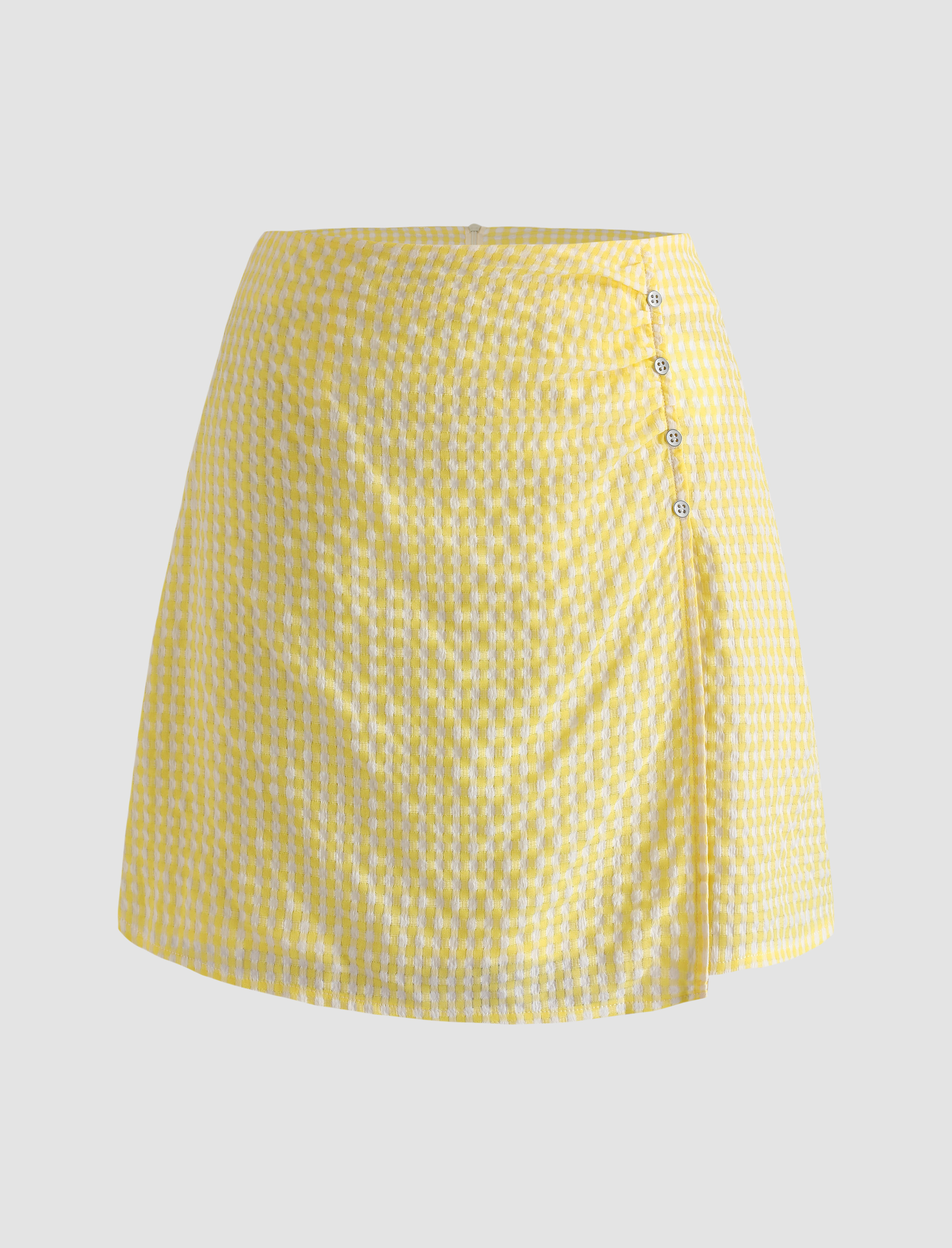 Lemon Water Shirred Mini Skirt
