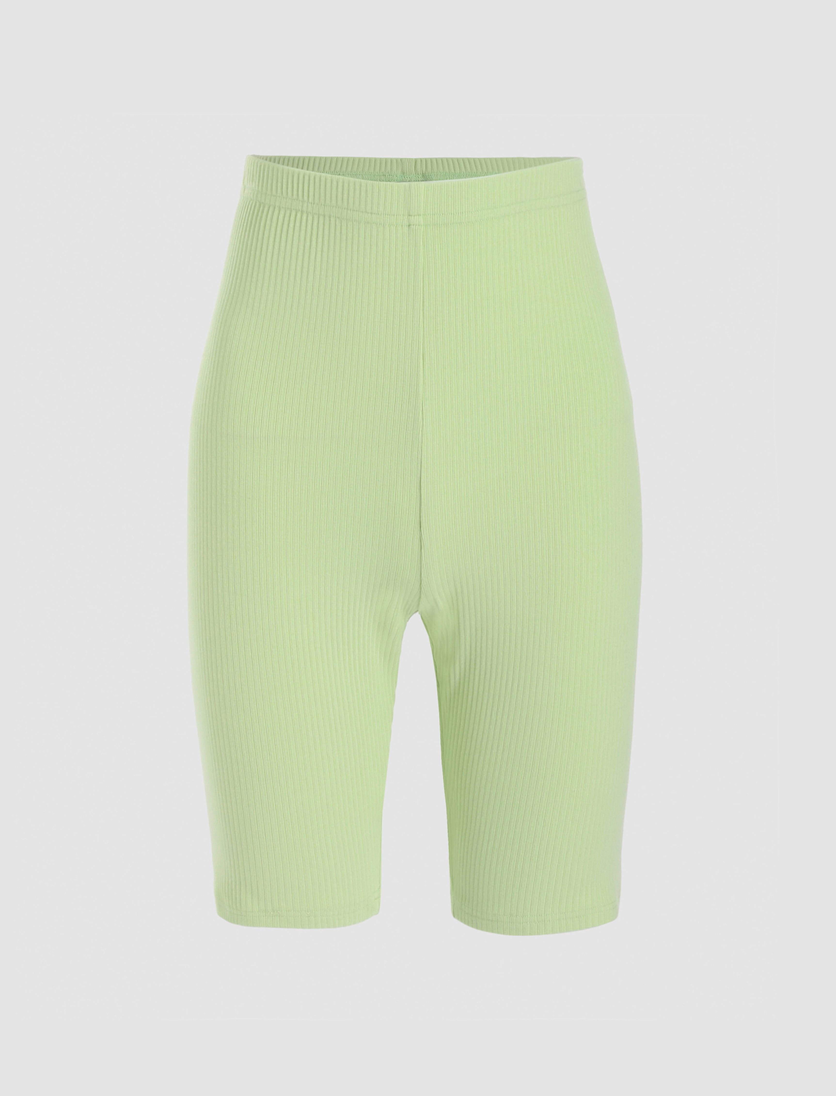 Bodycon Knitted Midi Shorts - Cider