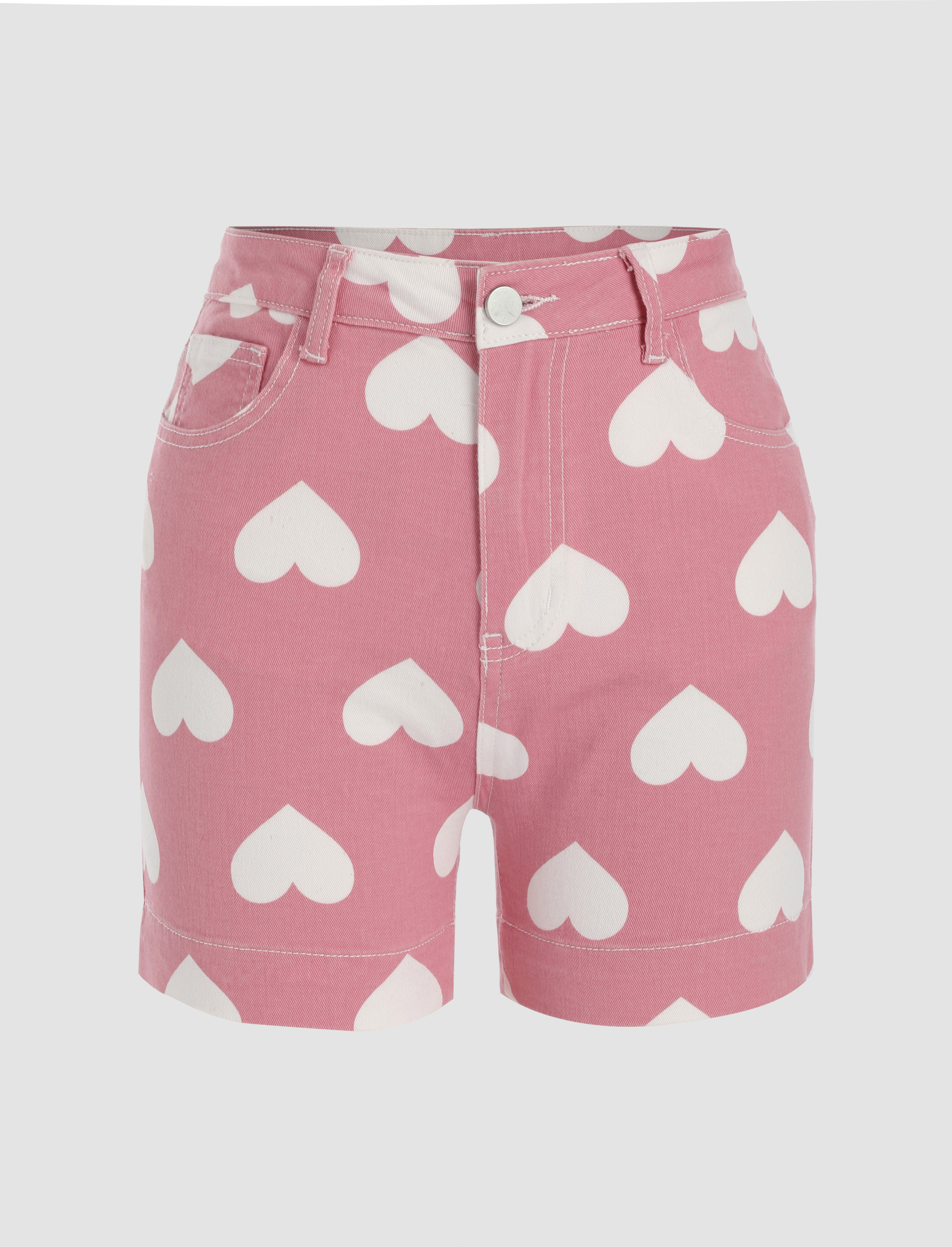 Heart Pattern Mini Shorts