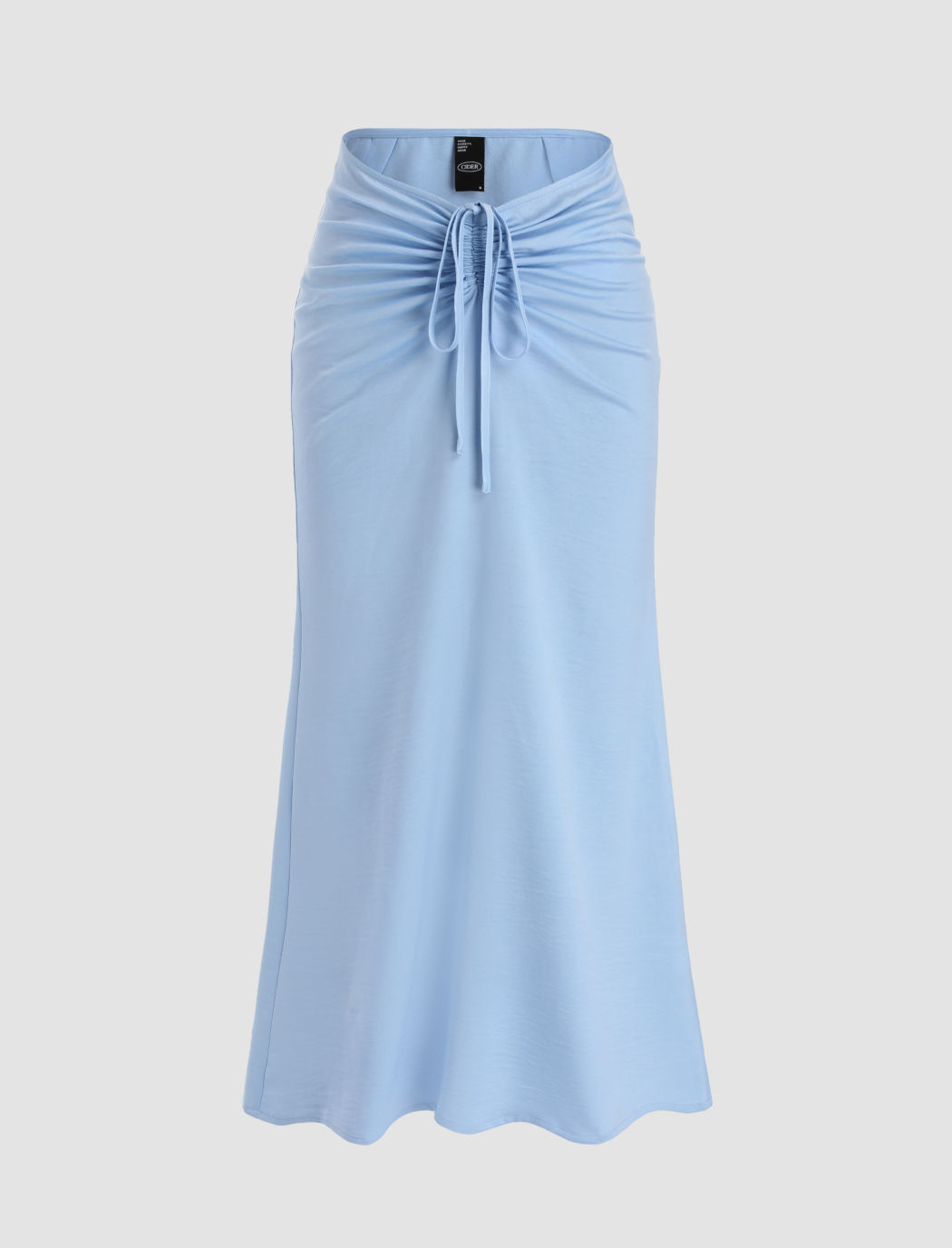 Blue Ruched Long Skirt