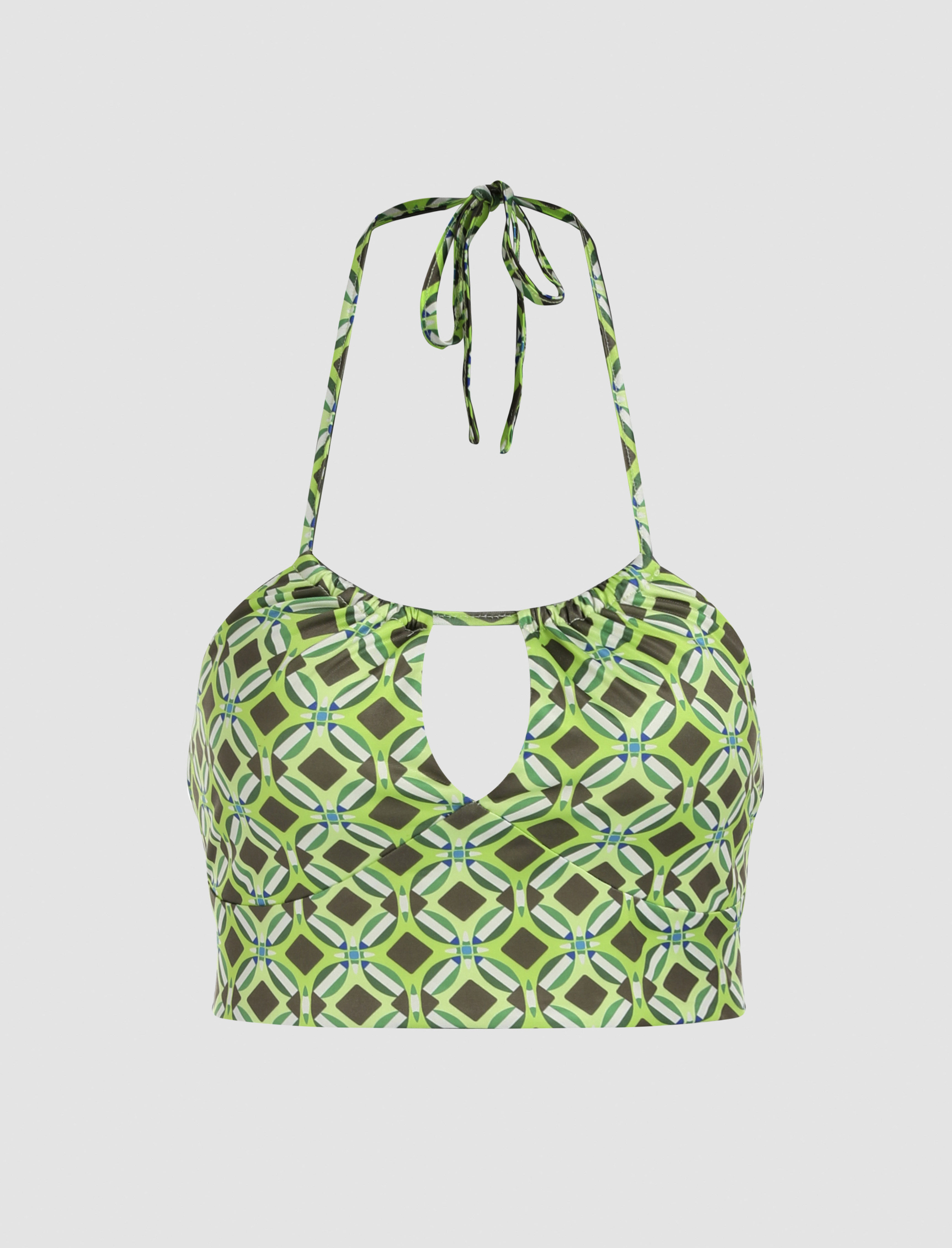 Extra Chic Cut Out Halter Top - Cider