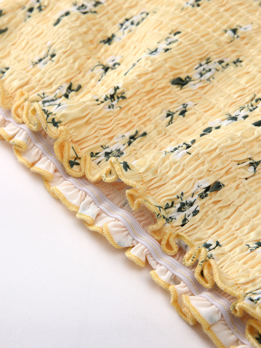 Ditsy Shirred Ruffle Cami Top - Cider