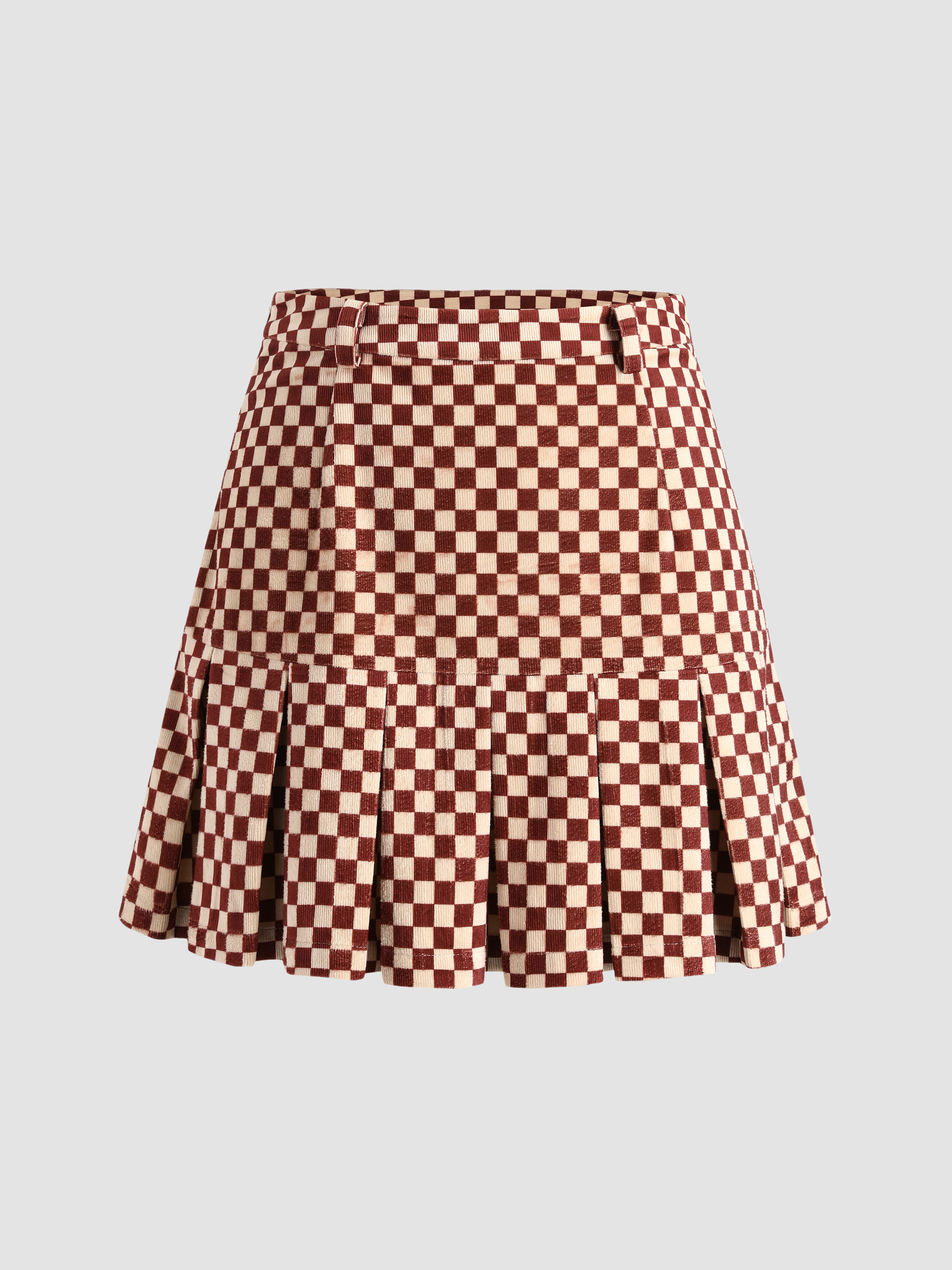 Checkered Pleated Mini Skirt