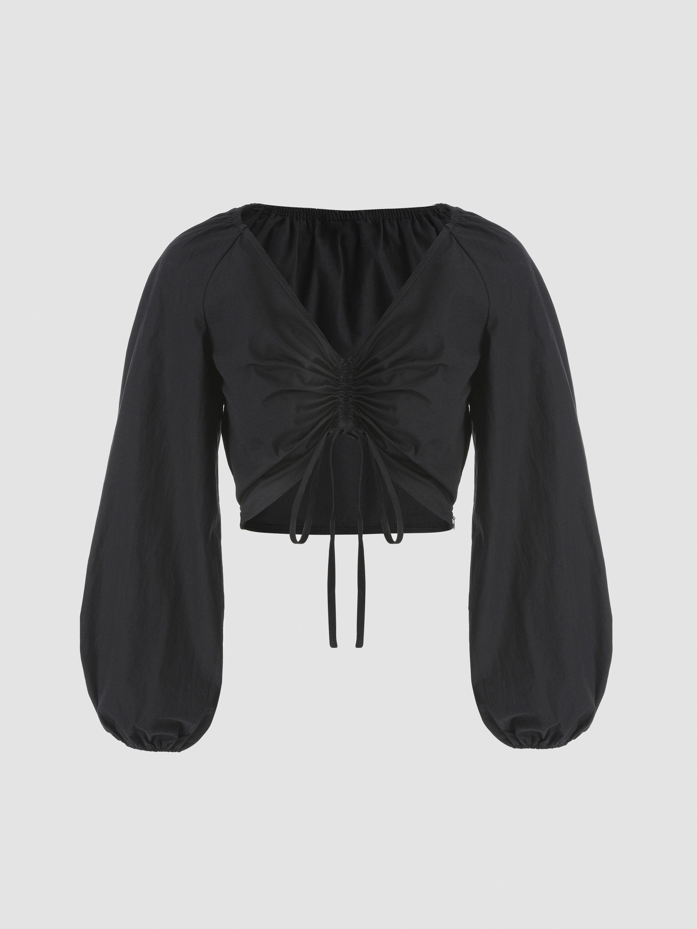 Basic Puff Long Sleeve Blouse - Cider