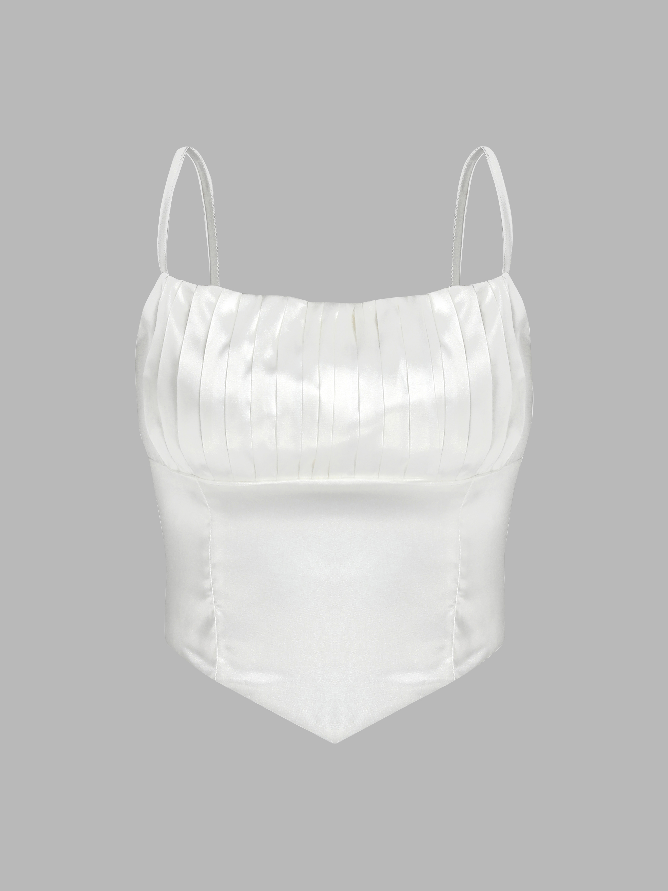 Pearl White Zipper Up Cami Top - Cider