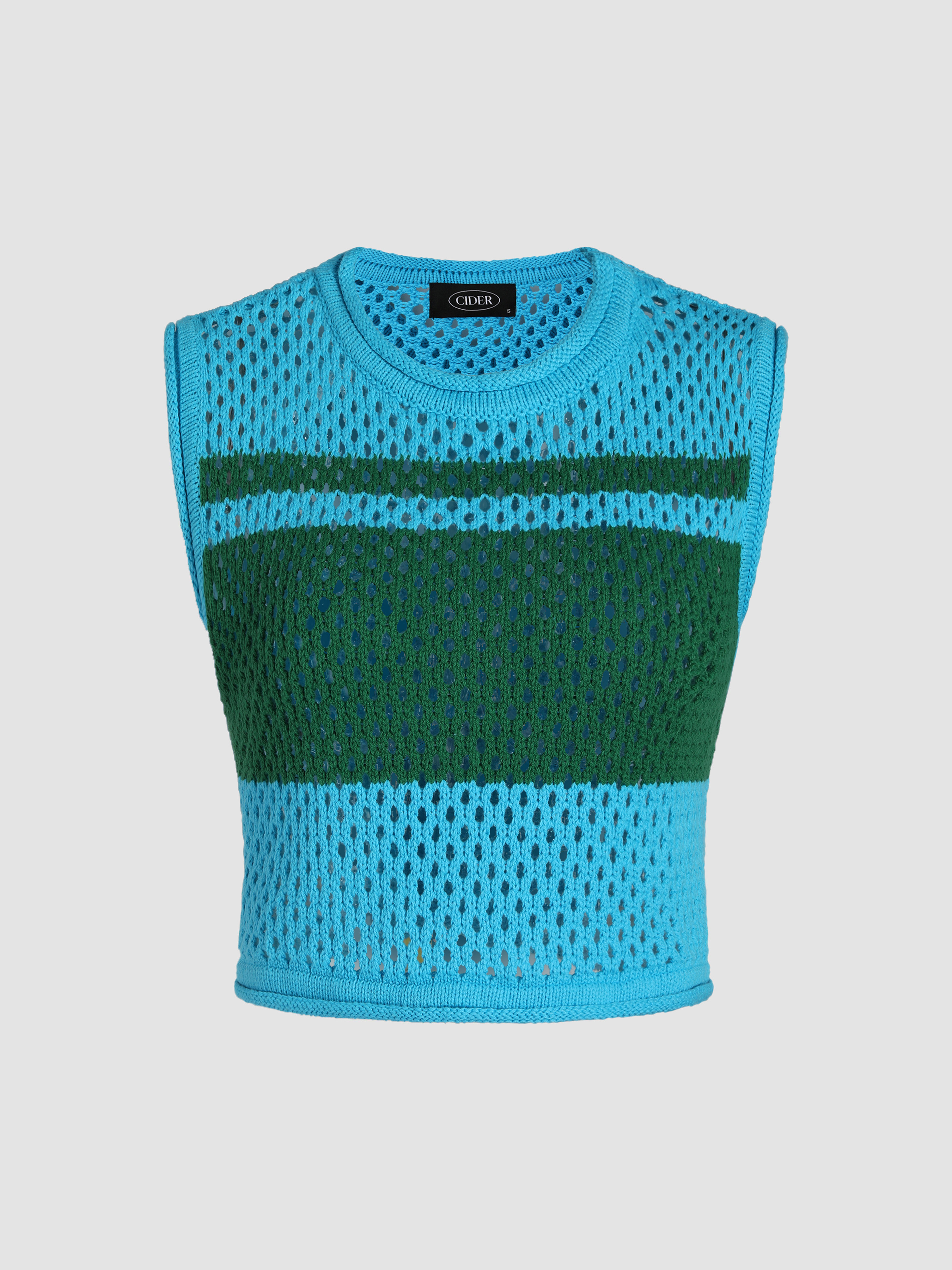 Two-Tone Stitching Knitted Vest - Cider