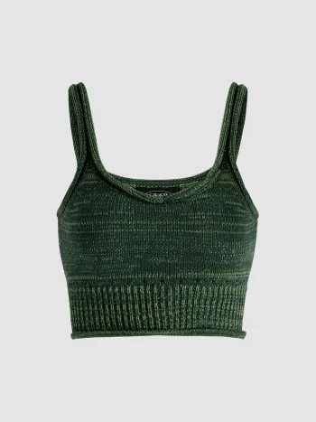 Green Knitted Tank Top - Cider