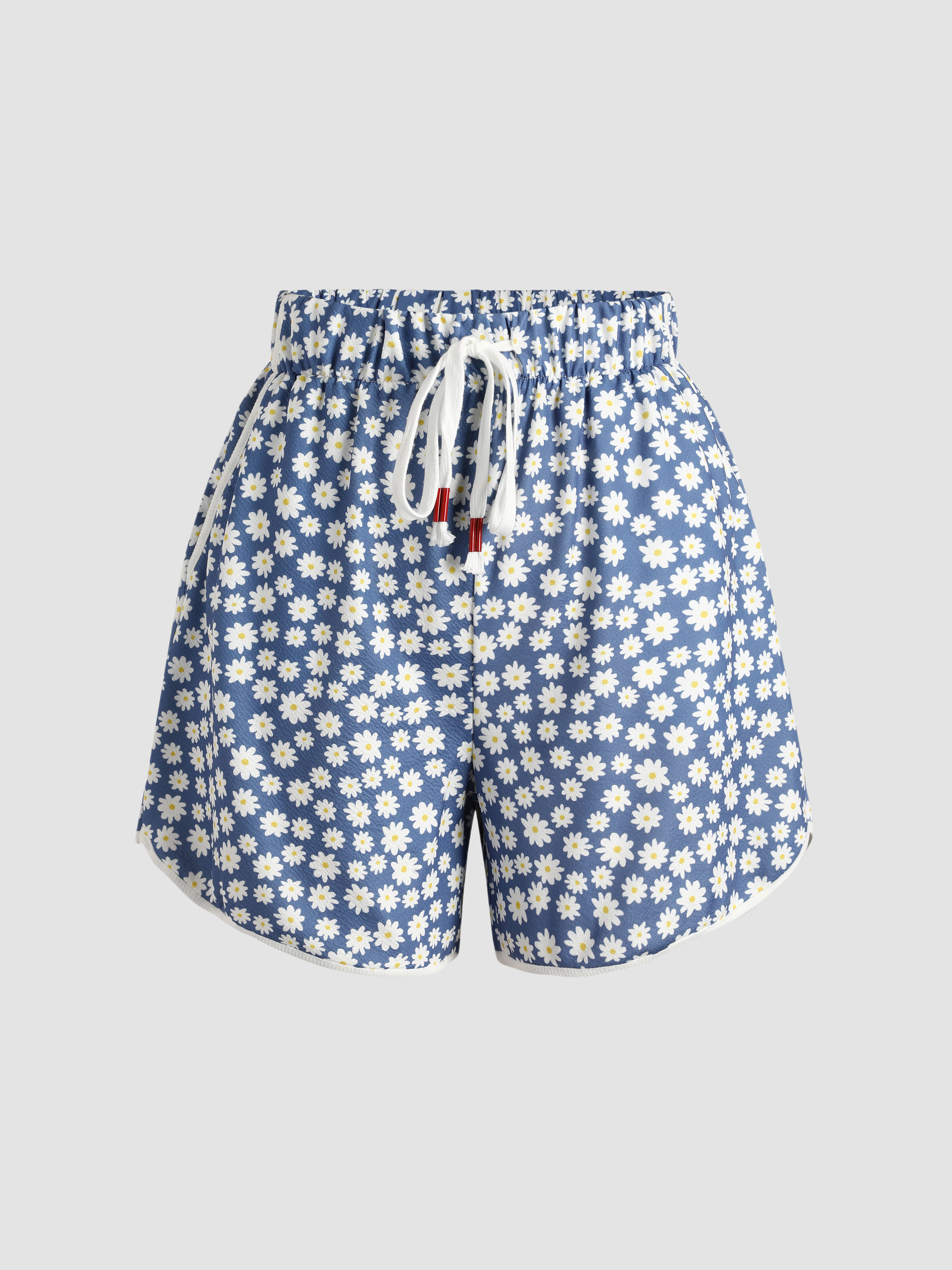 Daisy Drawstring Mini Shorts