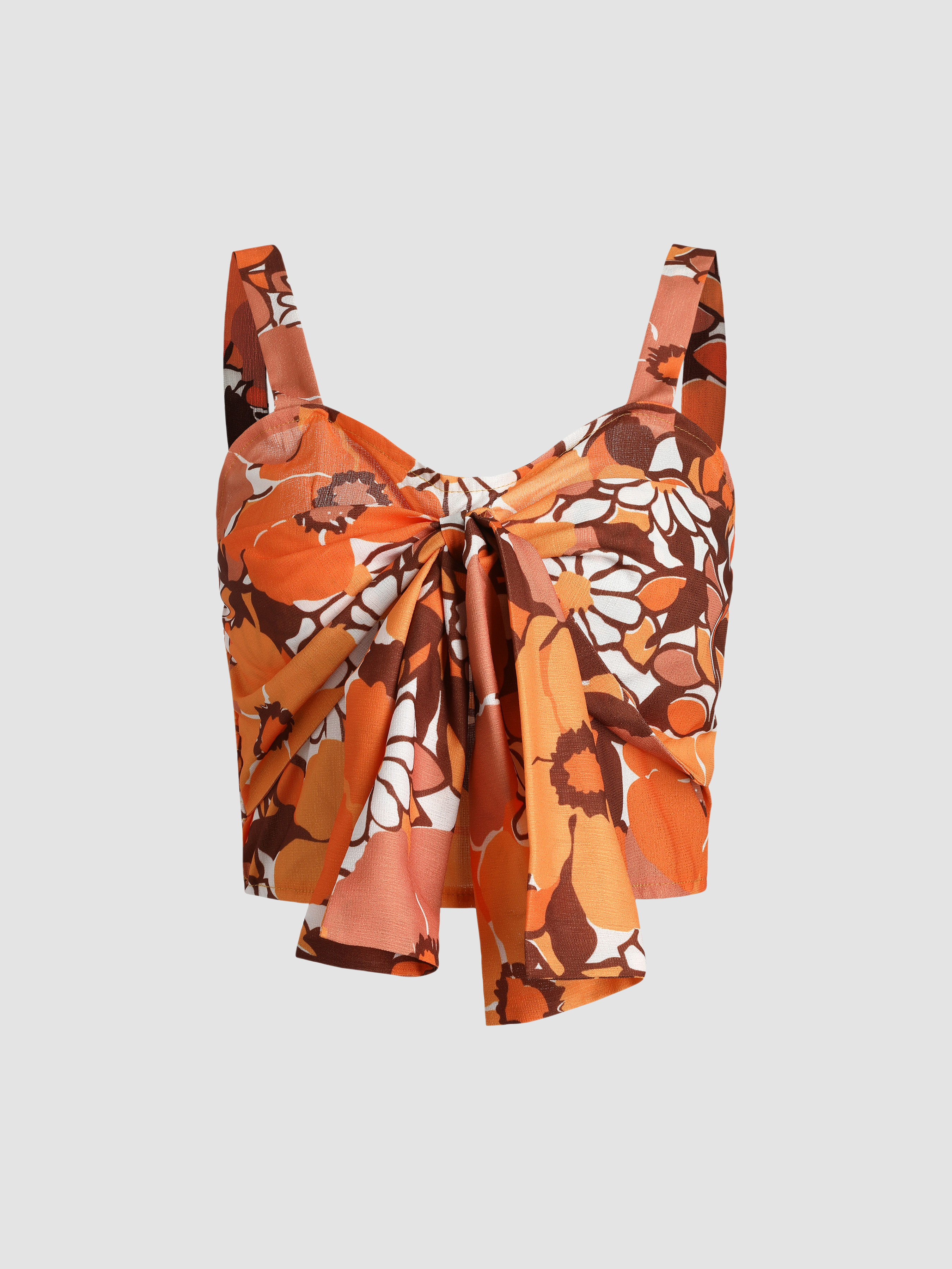 Floral Knot Front Tank Top