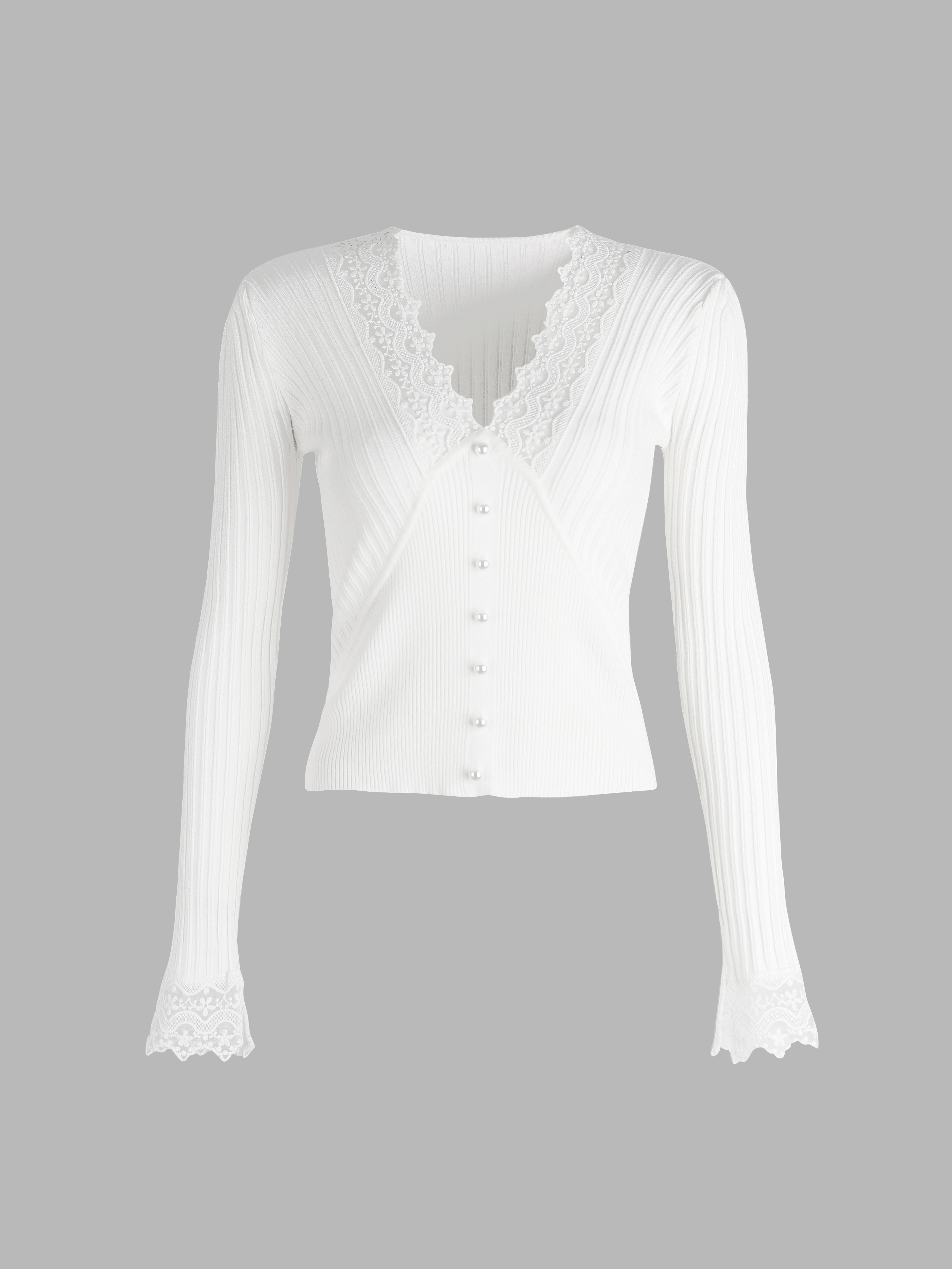 Long Sleeves Lacy Cardigan Top - Cider