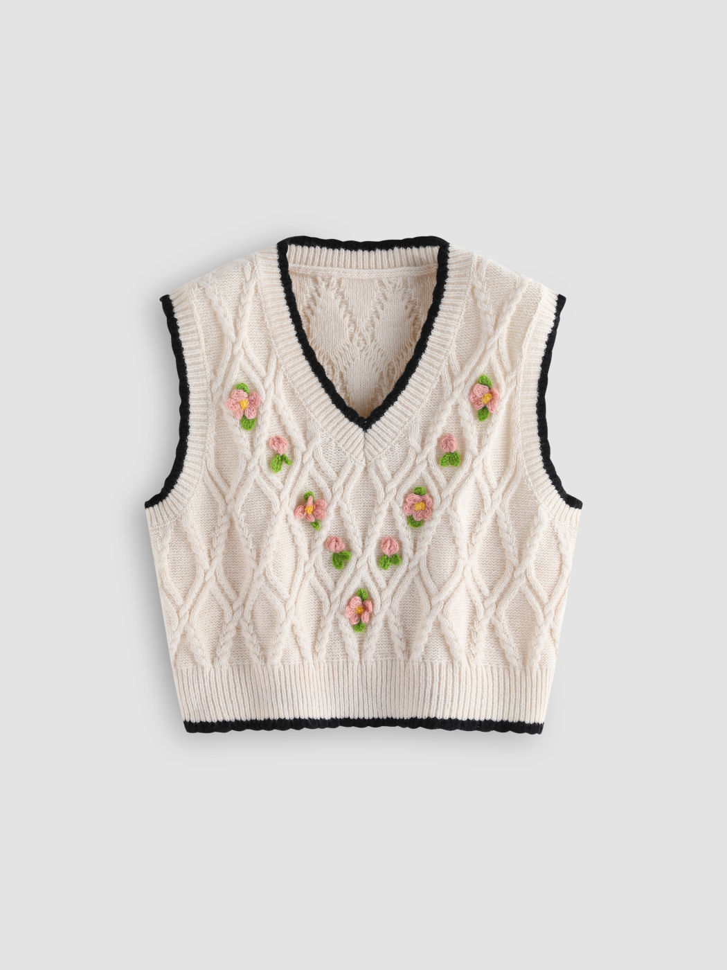 Dimensional Flower Knitted Vest