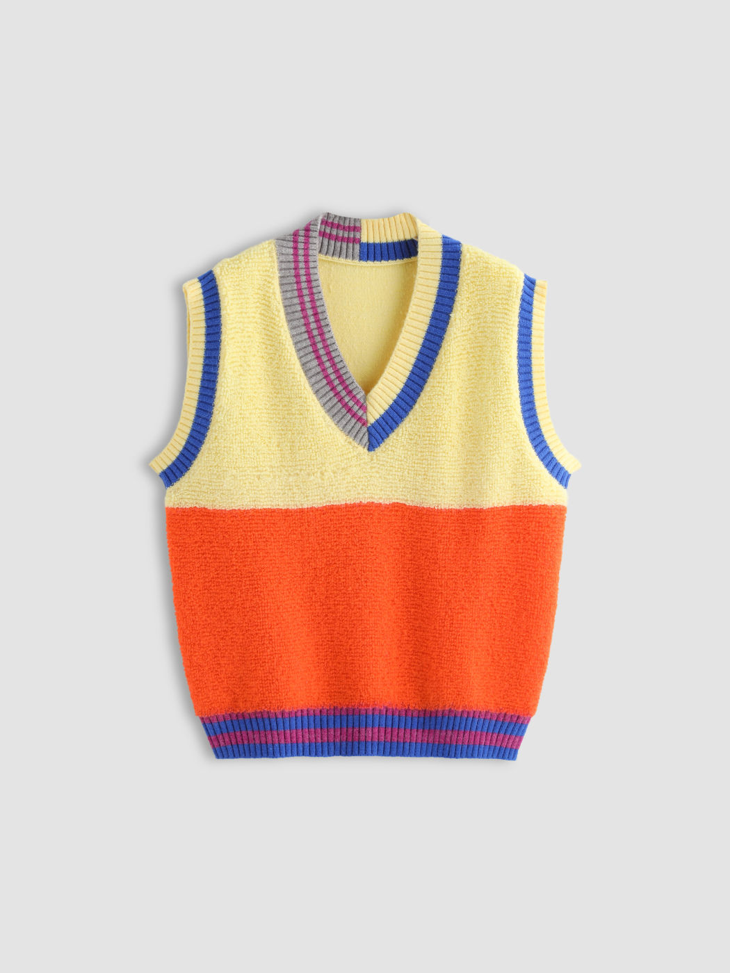 Asymmetrical Colorful Vest - Cider