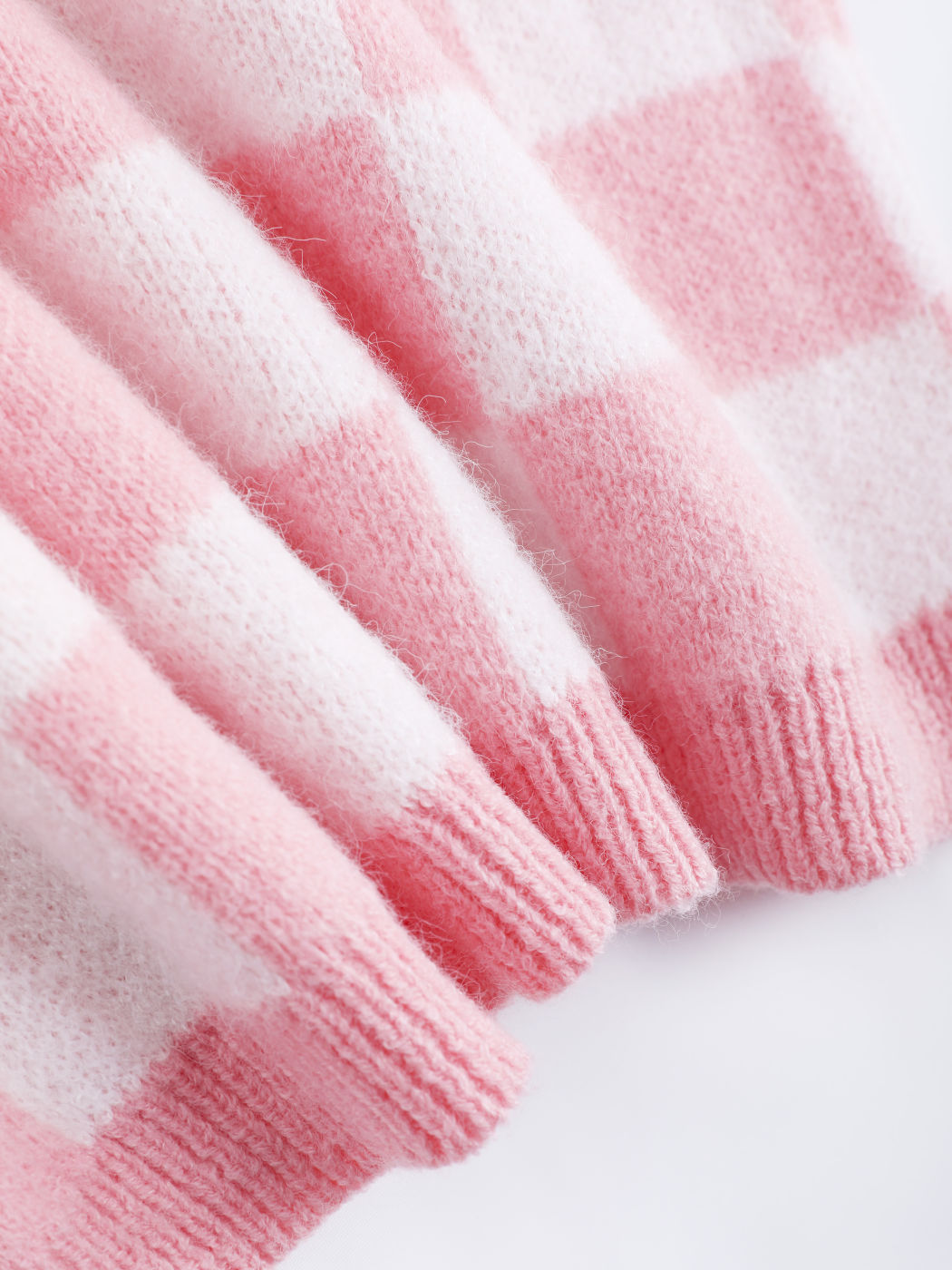 Check Pattern Knitted Vest - Cider