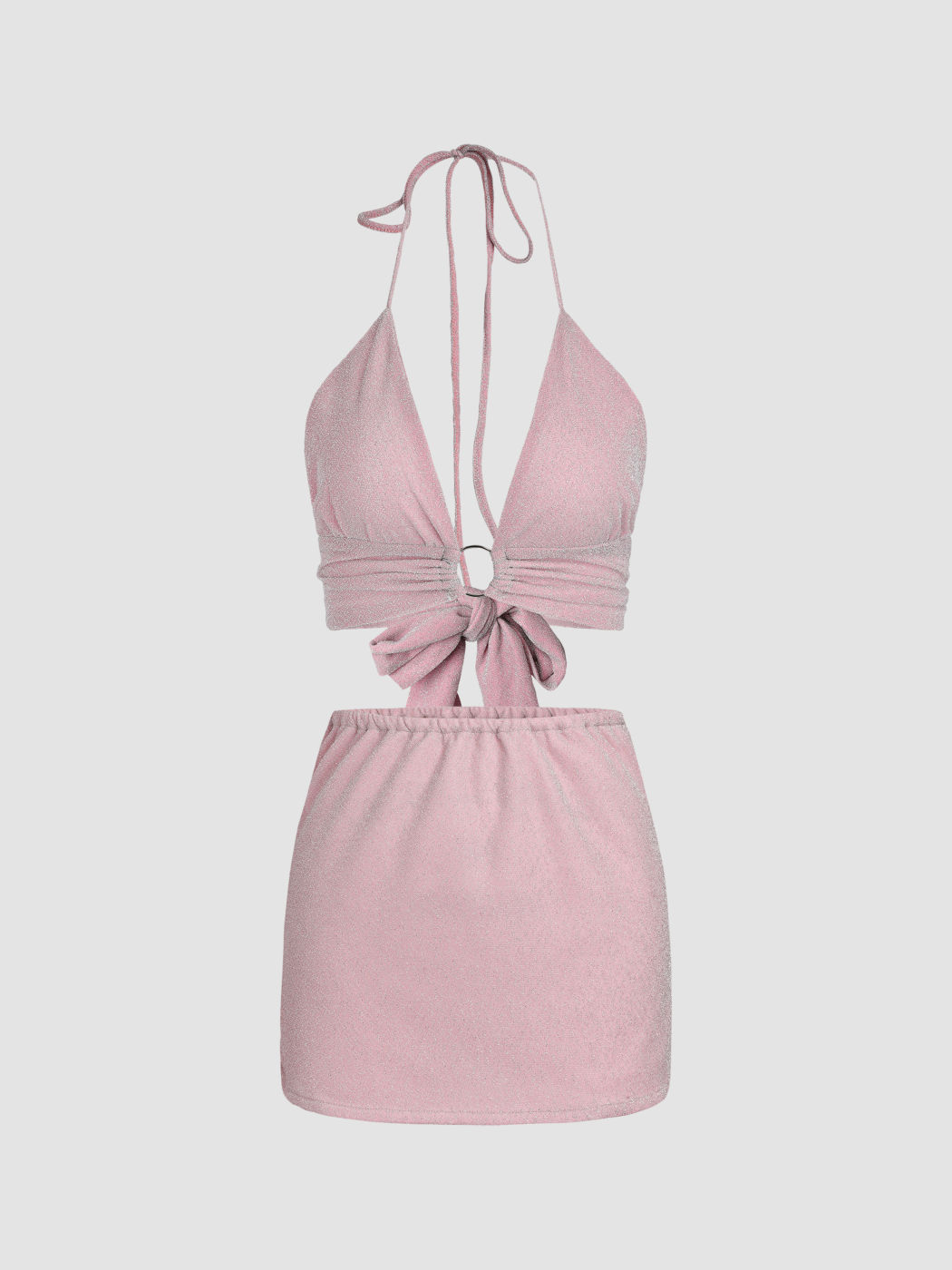 Pink Glitter Halter Set