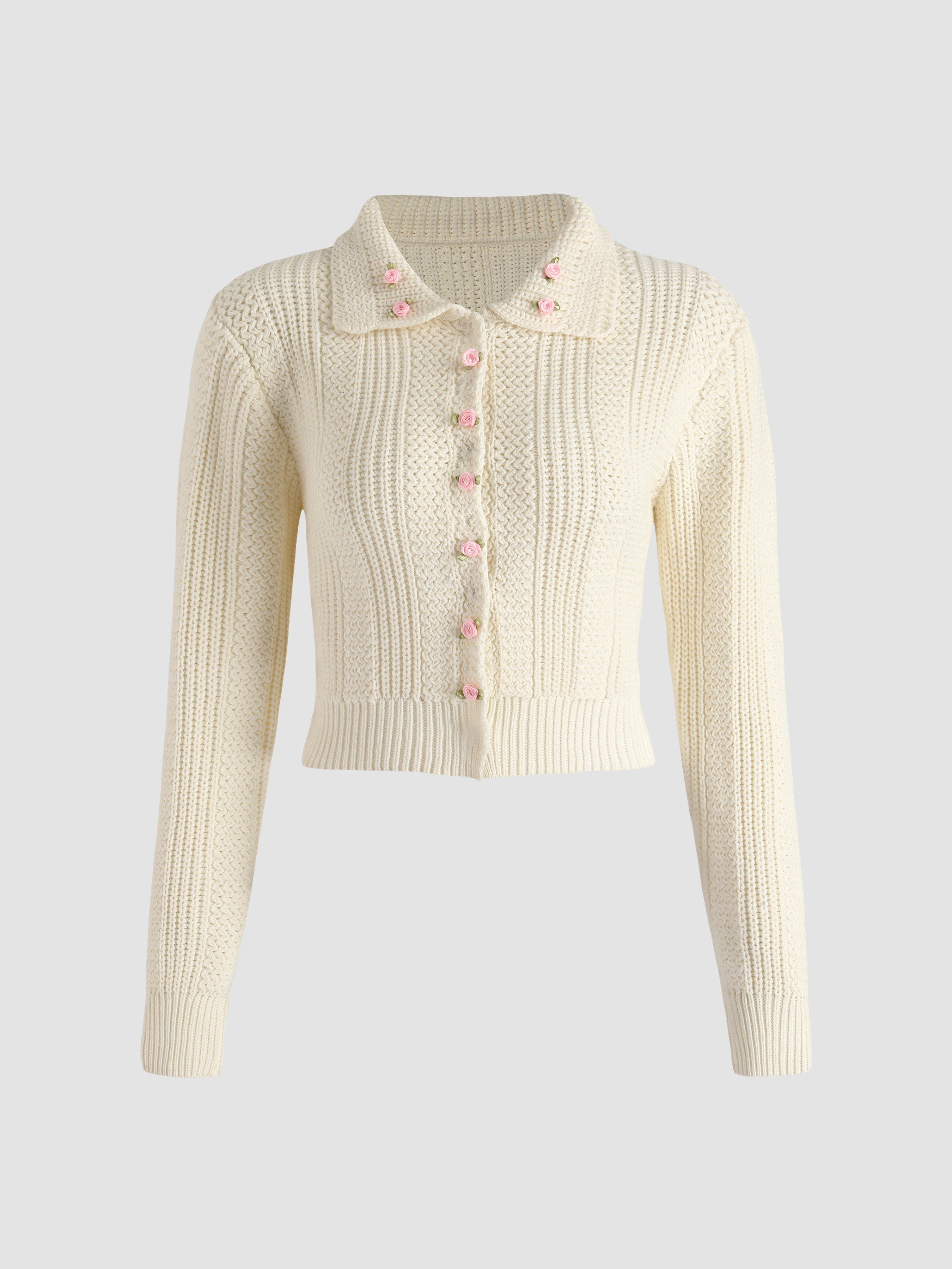 Rose Button Up Cardigan - Cider