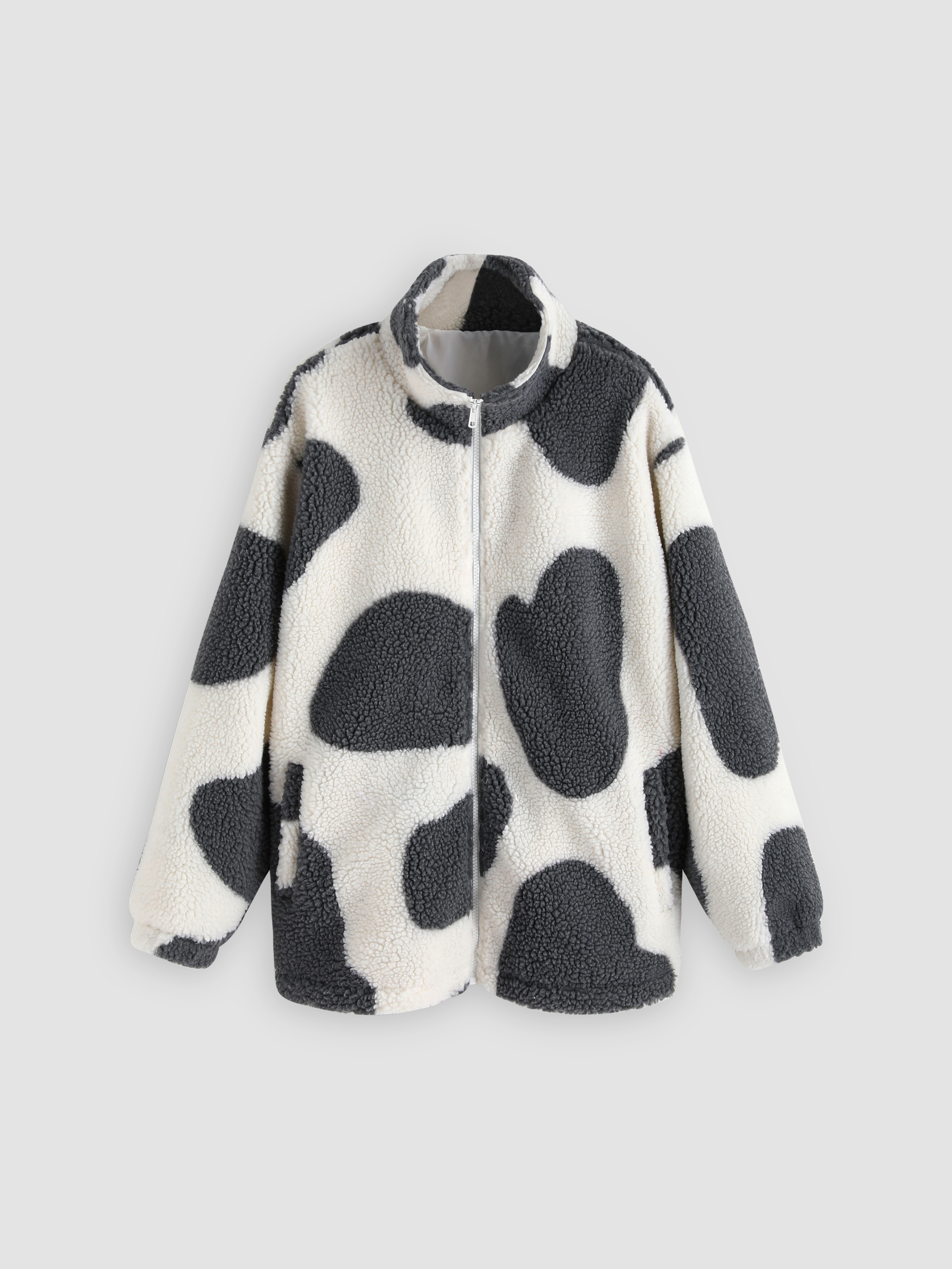 Cute Cow Pattern Lamb Velvet Coat