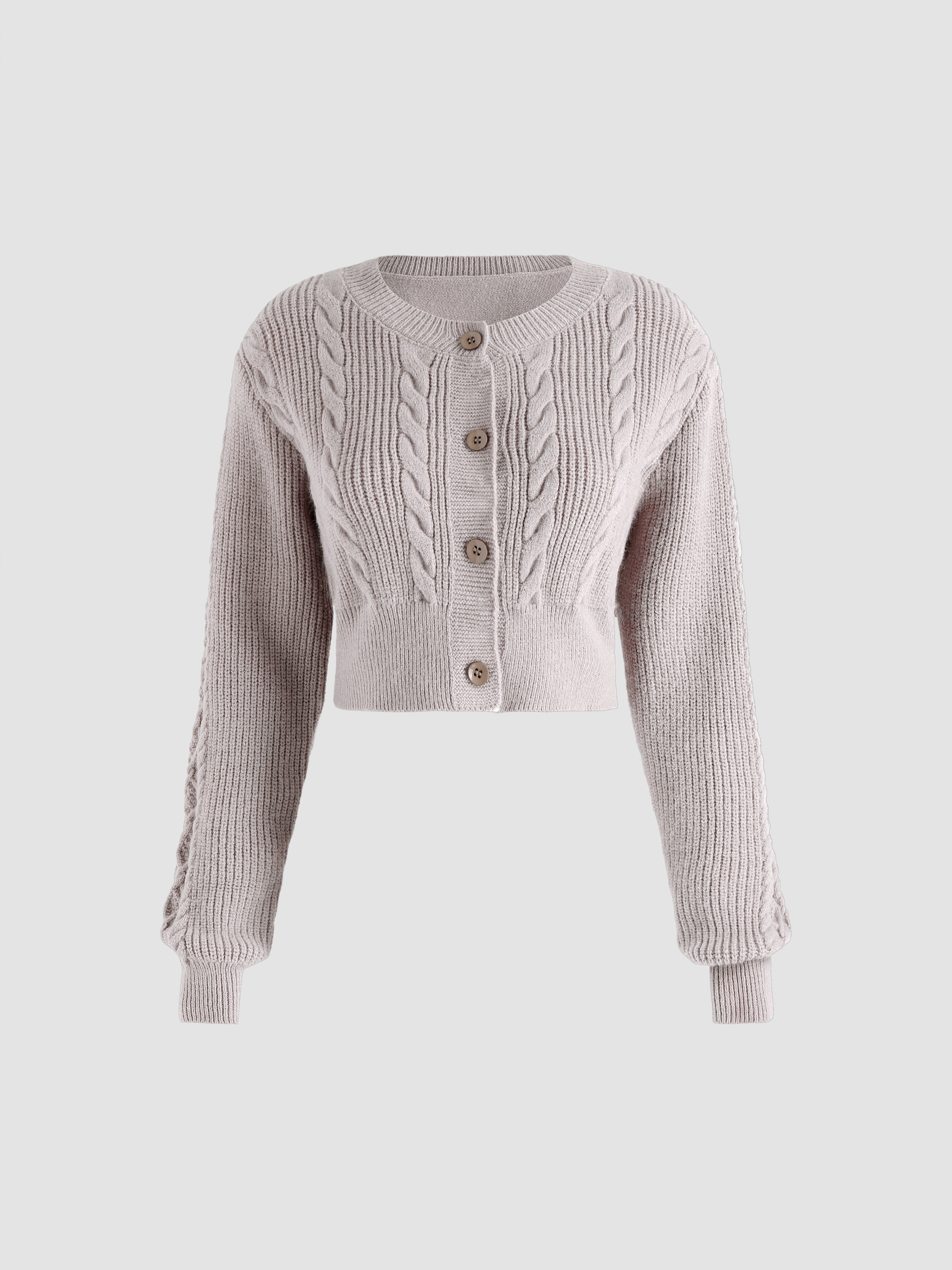 Texture Button Up Cardigan - Cider