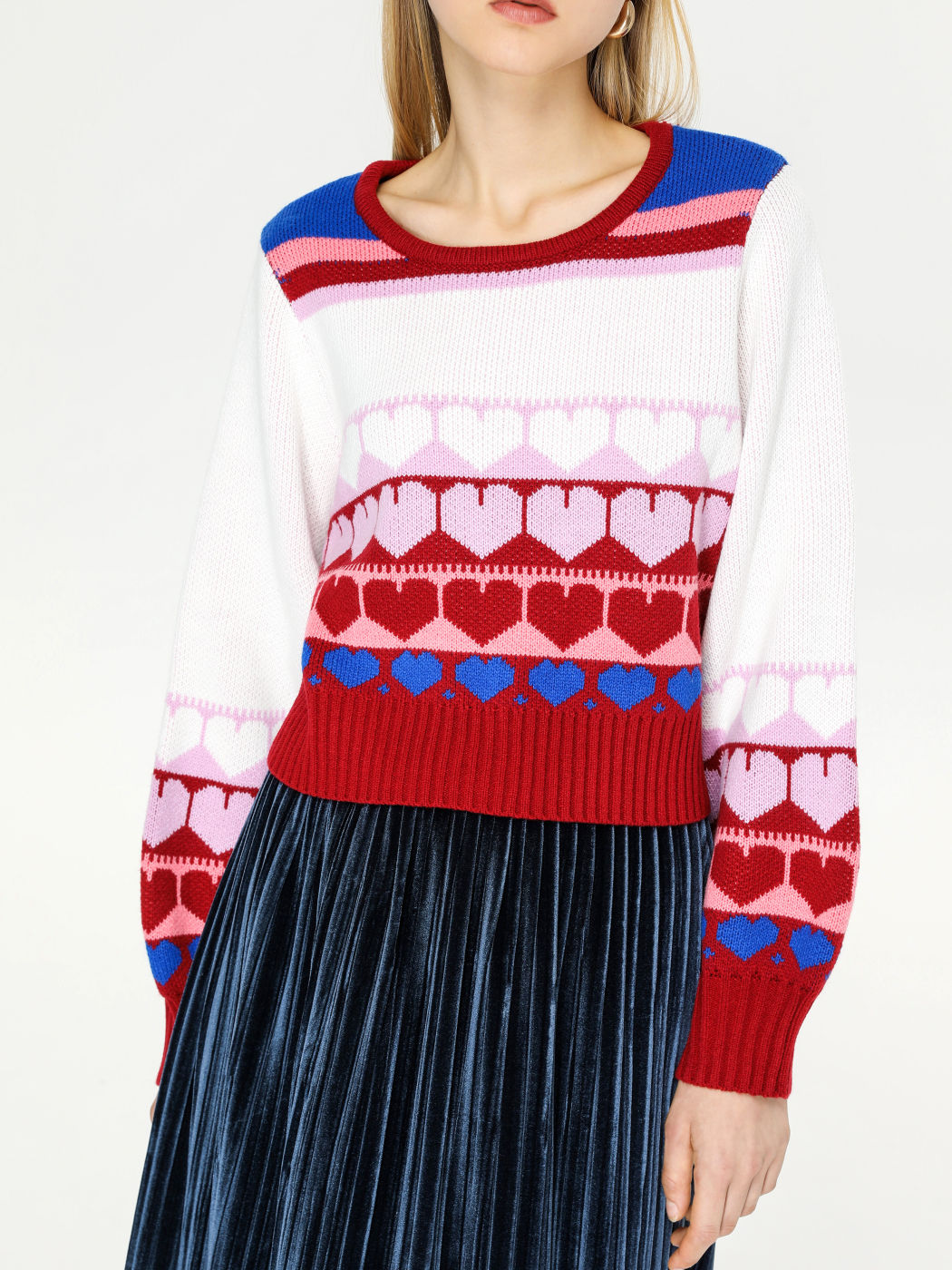 Christmas Heart Pattern Sweater For Daily Casual Date