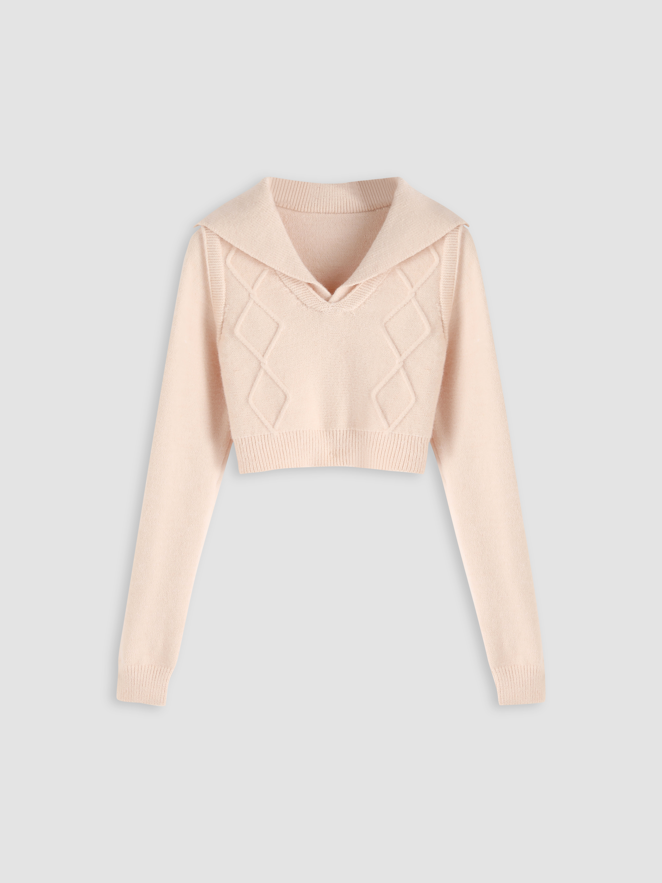 Solid Cable Knit Sweater - Cider