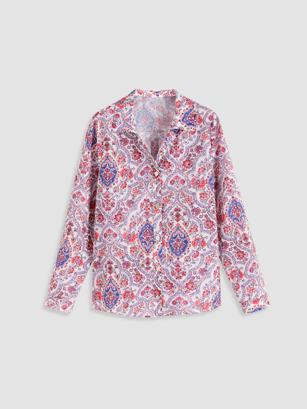 Baroque Floral Pattern Blouse For Exhibition