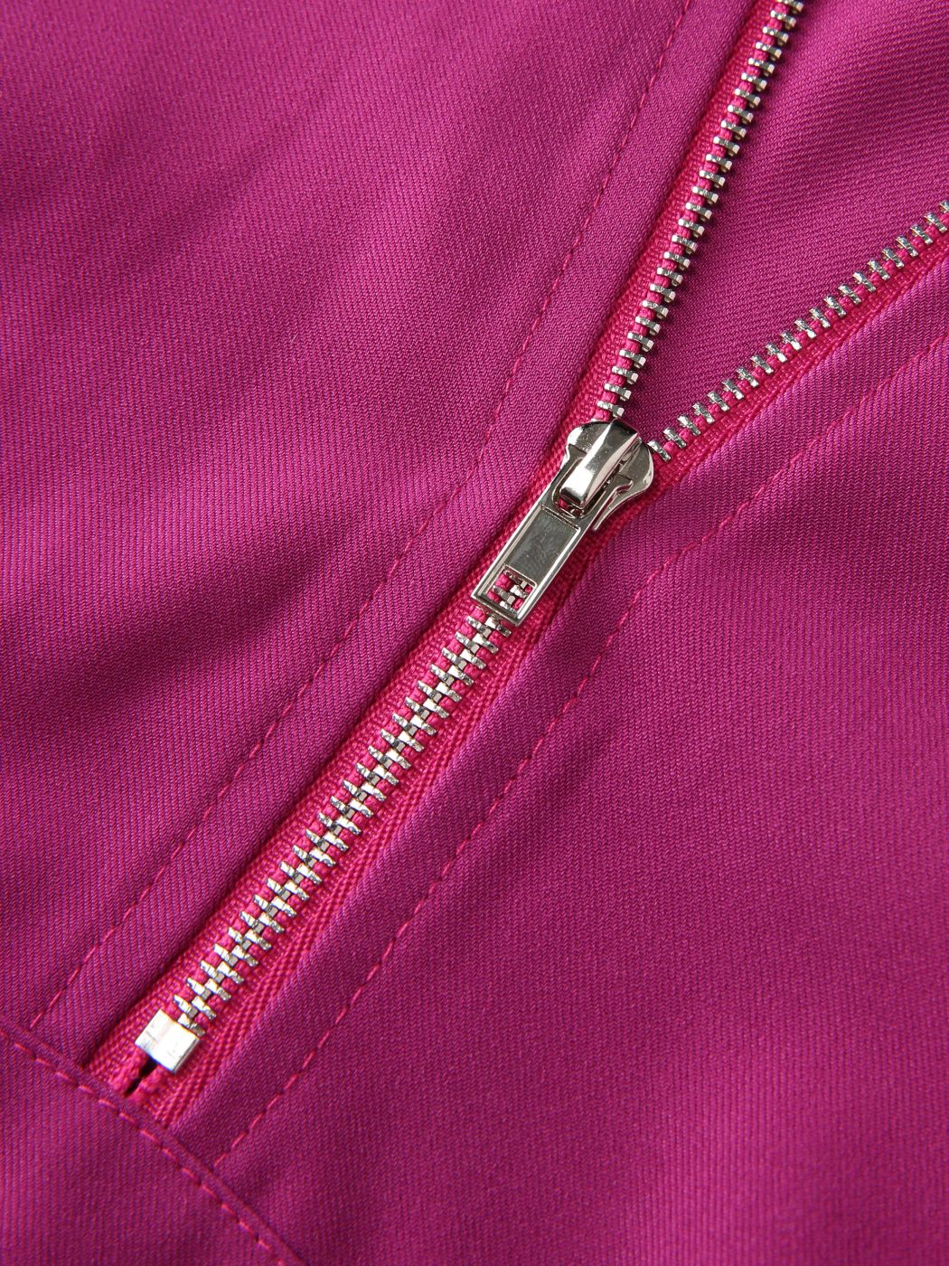 Purple Zipper Up Midi Dress For Daily Casual