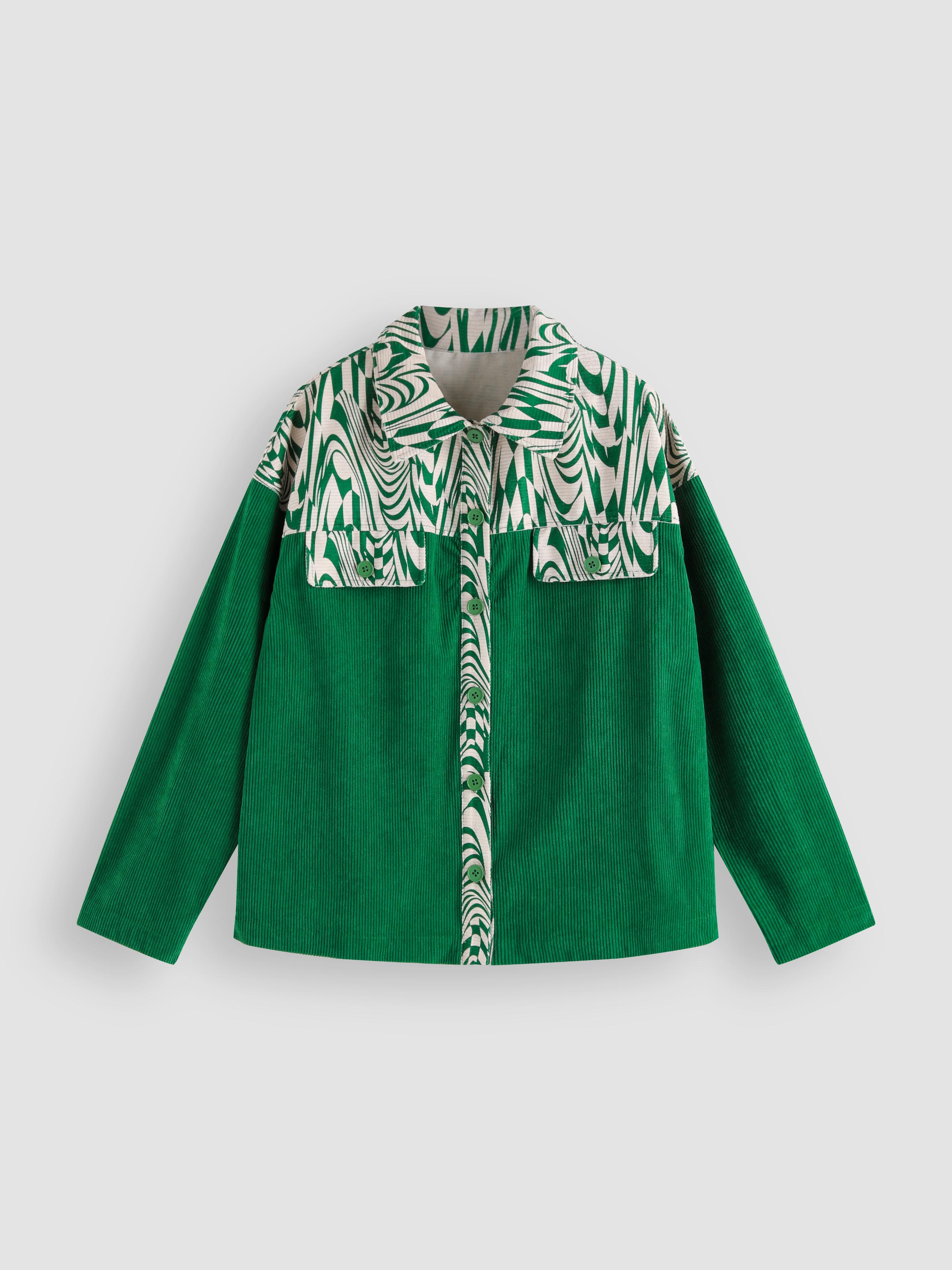 Green Zebra Print Patchy Jacket