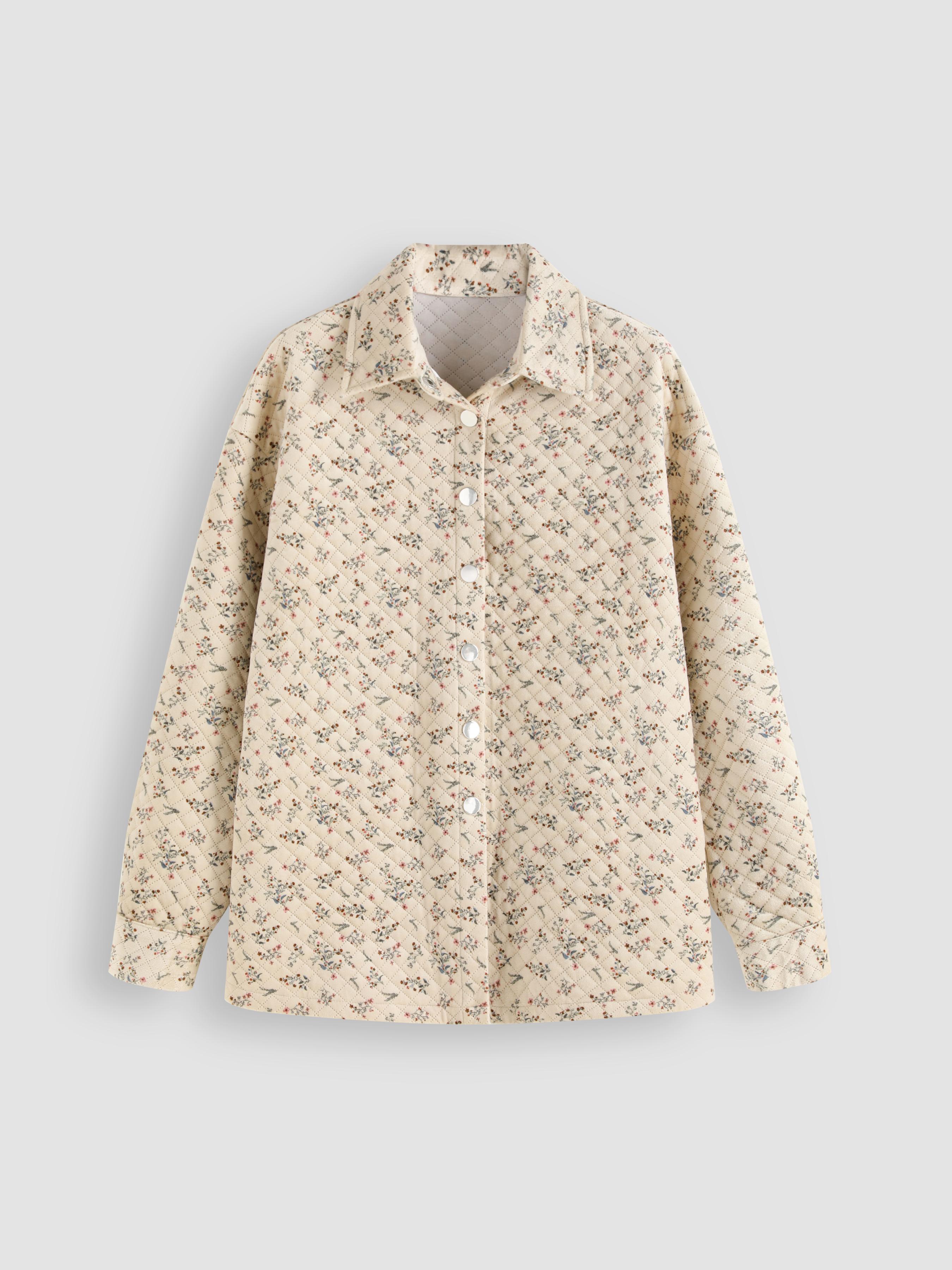 Floral Diamond Quilted Coat