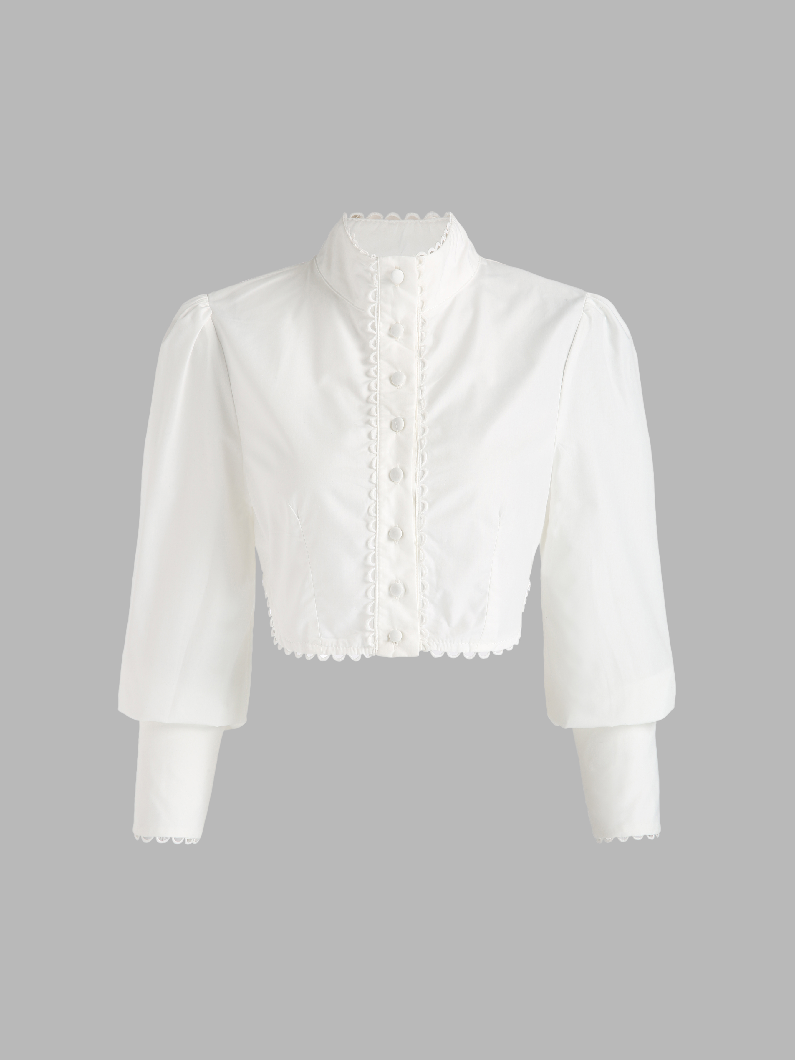 High Society Button Up White Blouse Cider