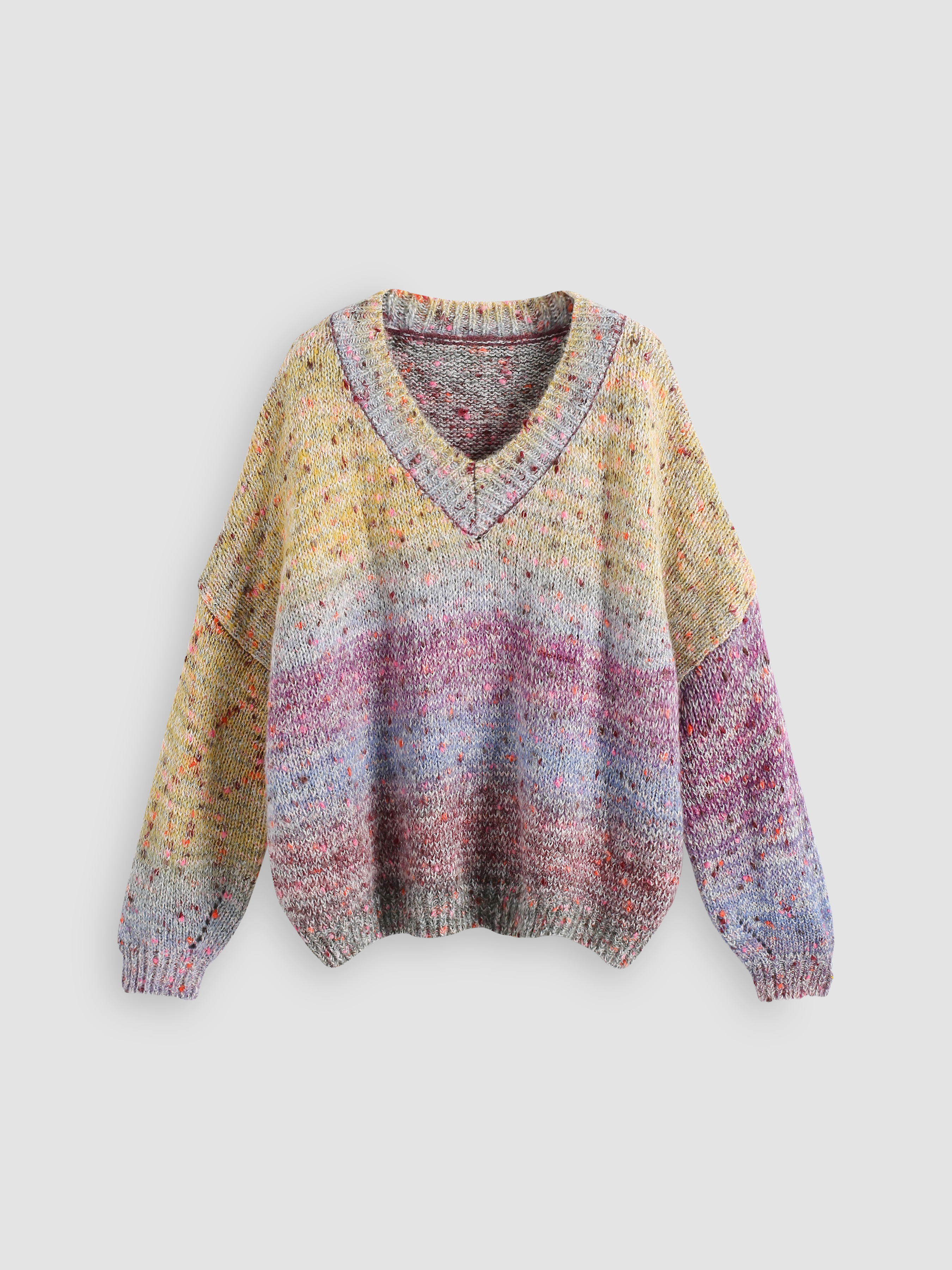 Gradient V-neck Sweater - Cider