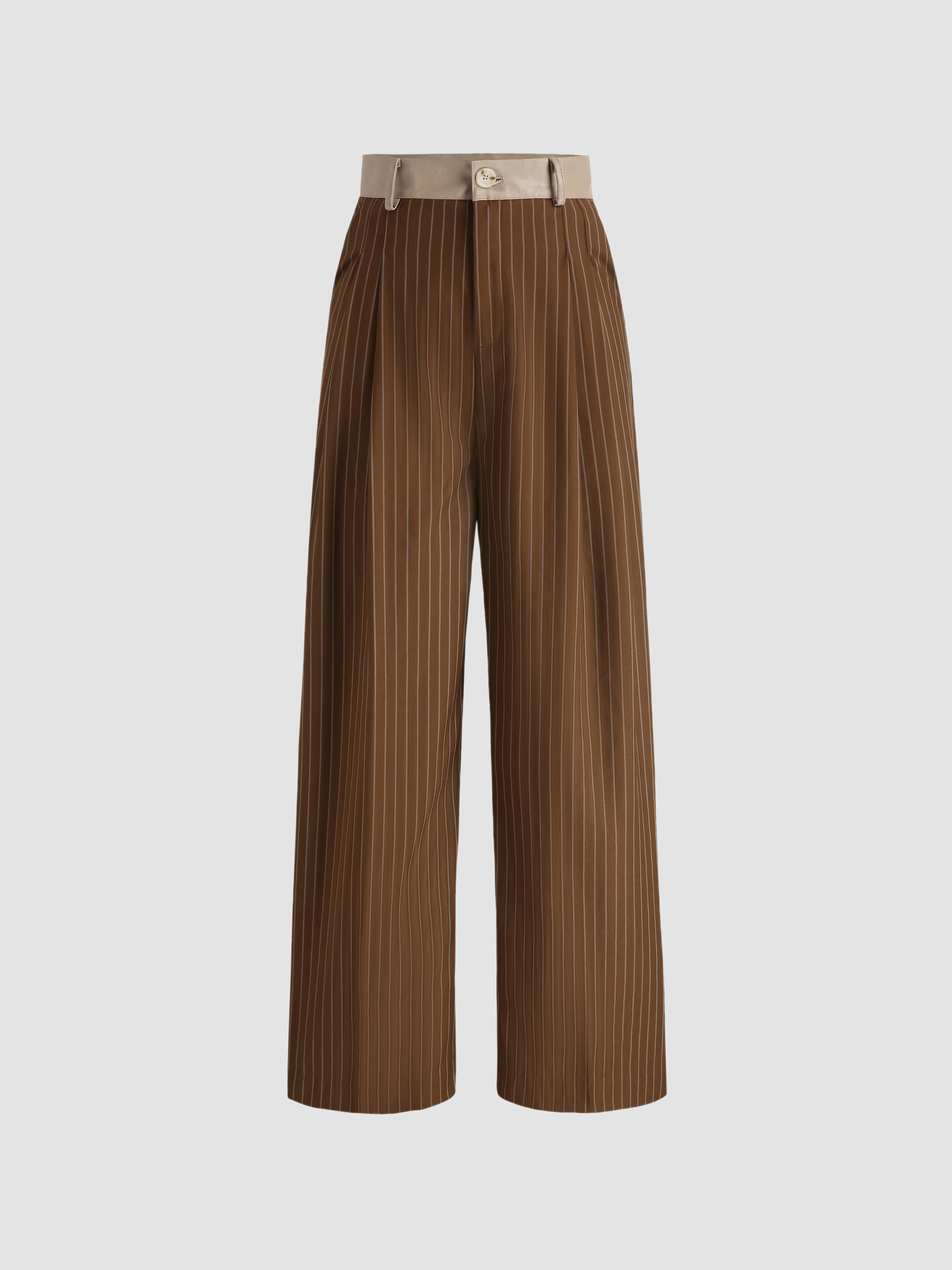 Contrast Color Suit Pants - Cider