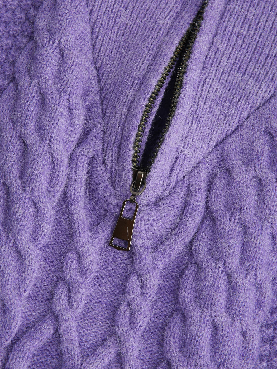 Purple Cable Knit Sweater - Cider