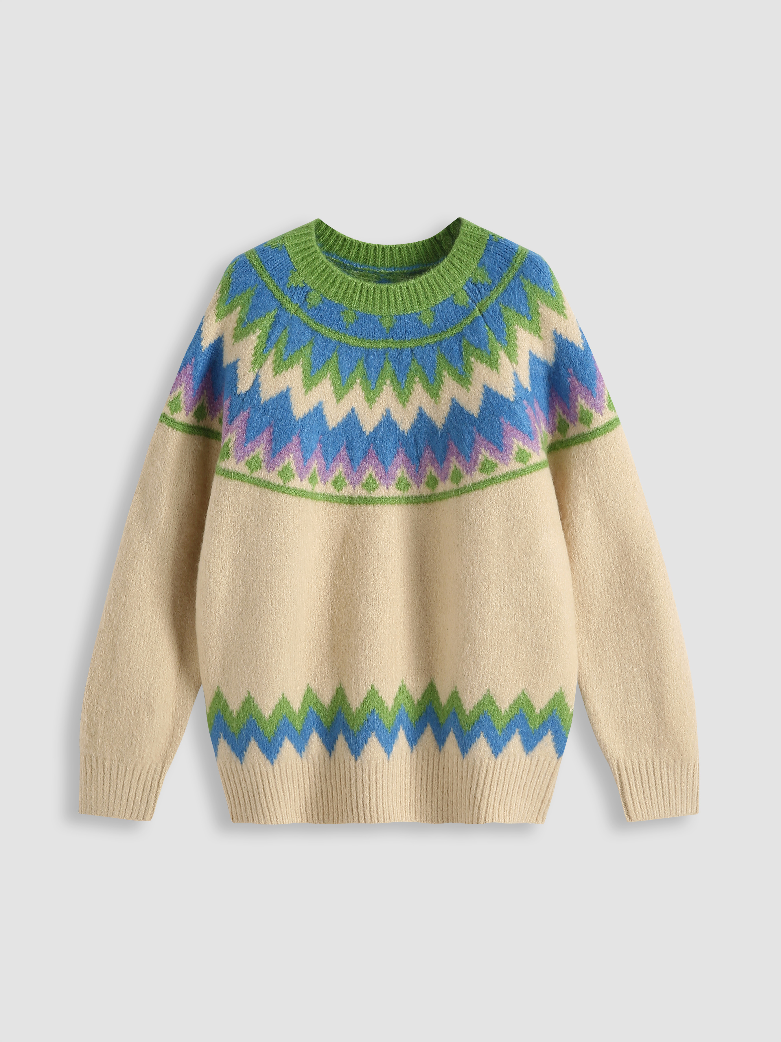 Wave Stripe Knit Sweater For School Daily Casual Coffee Shop