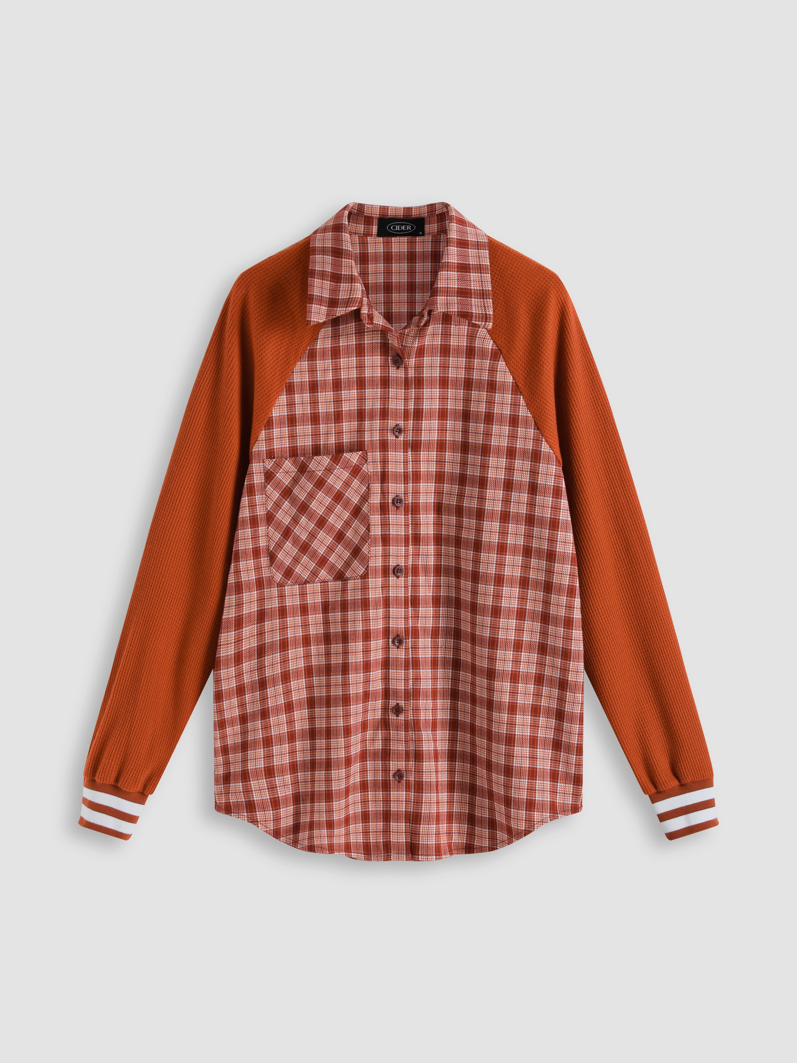 Red Plaid Pattern Jacket For Daily Casual School