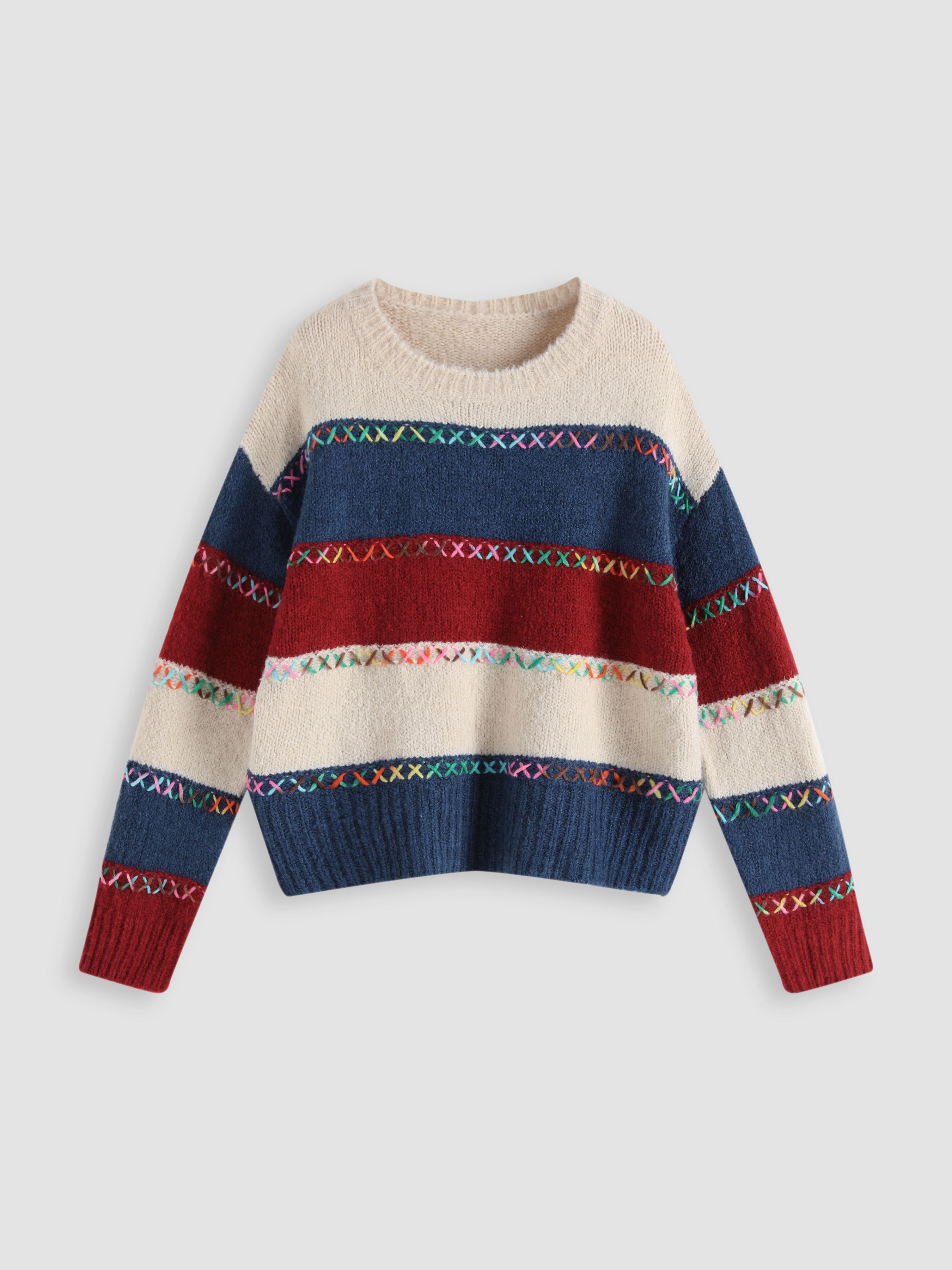 Multicolor Patchy Sweater - Cider