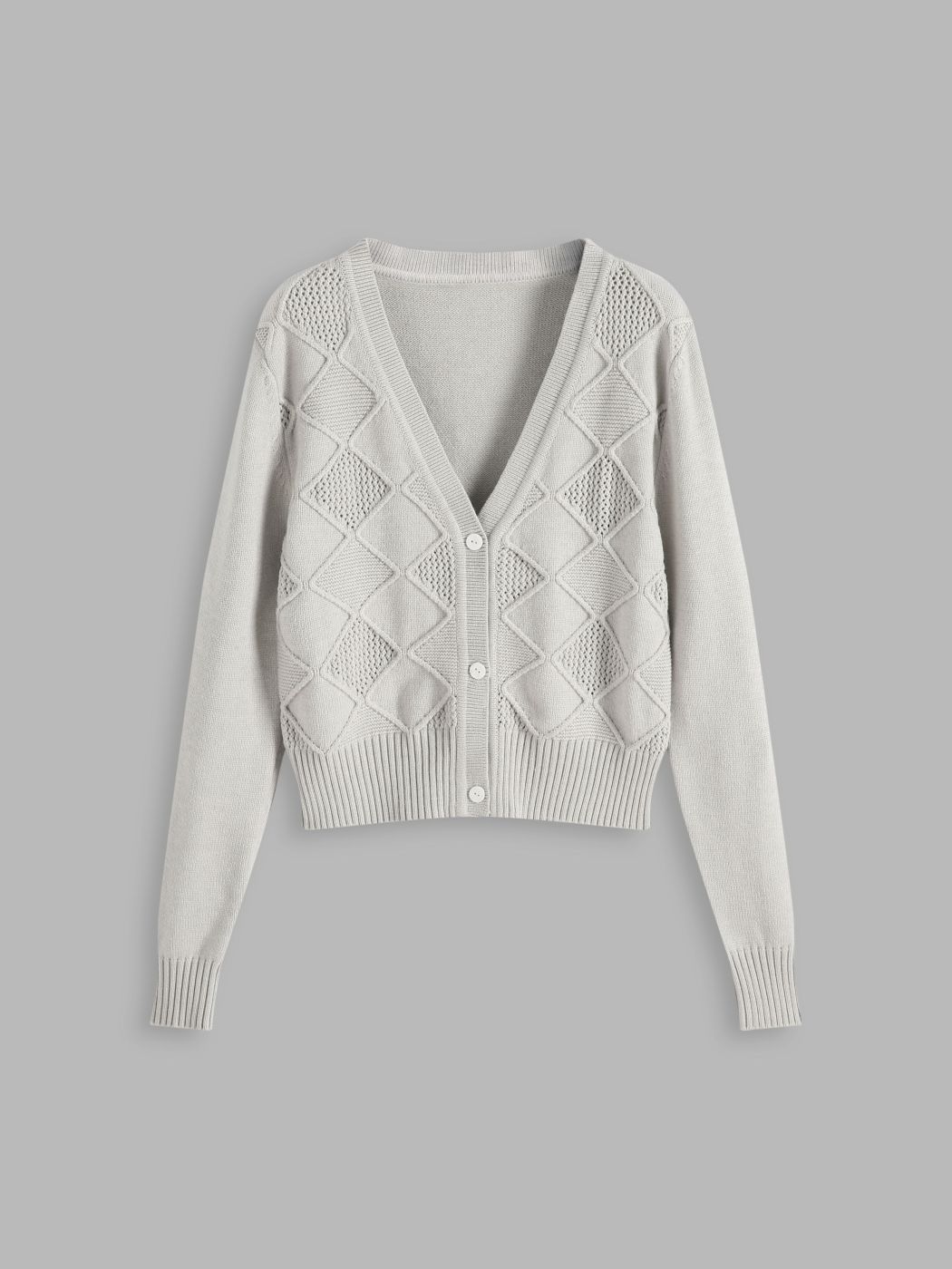 Grey Argyle Cardigan - Cider