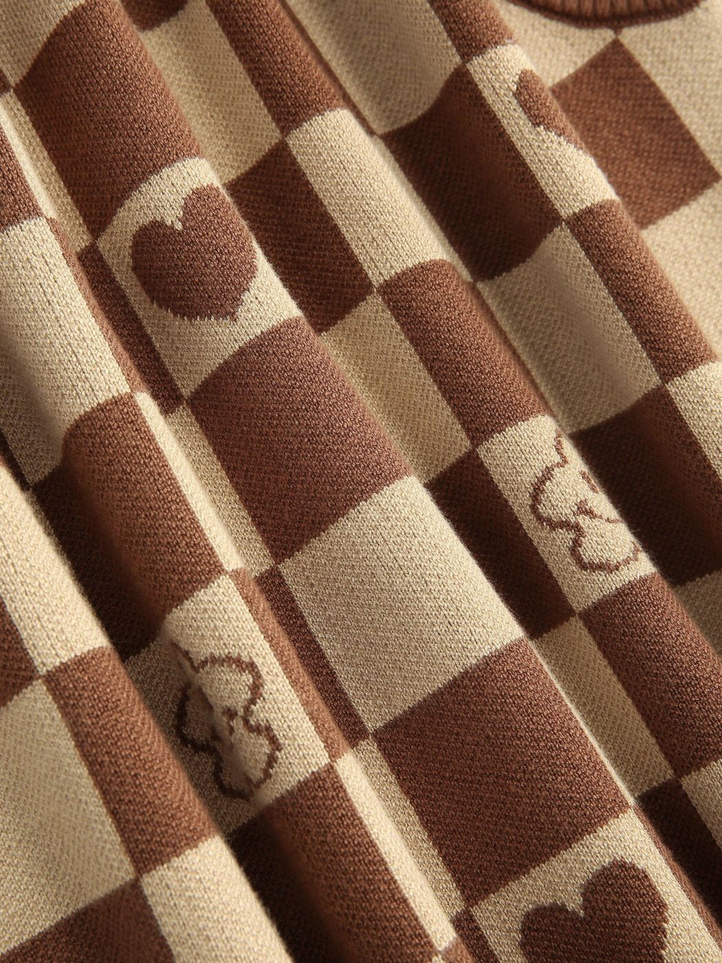 Brown Checker Board Vest - Cider