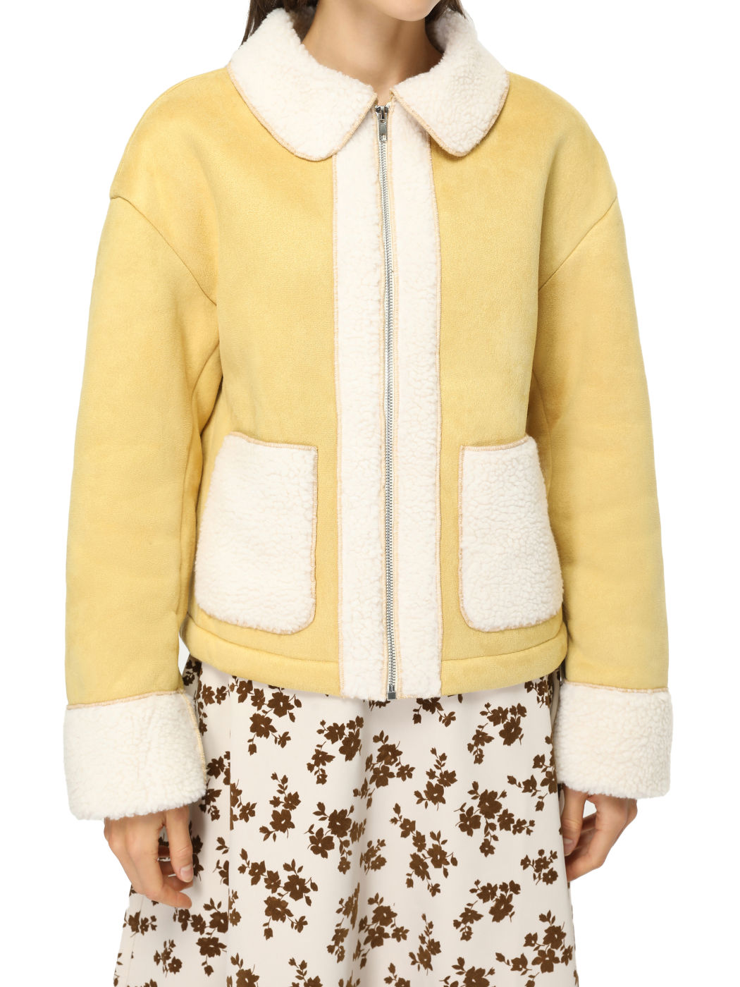Lamb Wool Patchwork Jacket - Cider