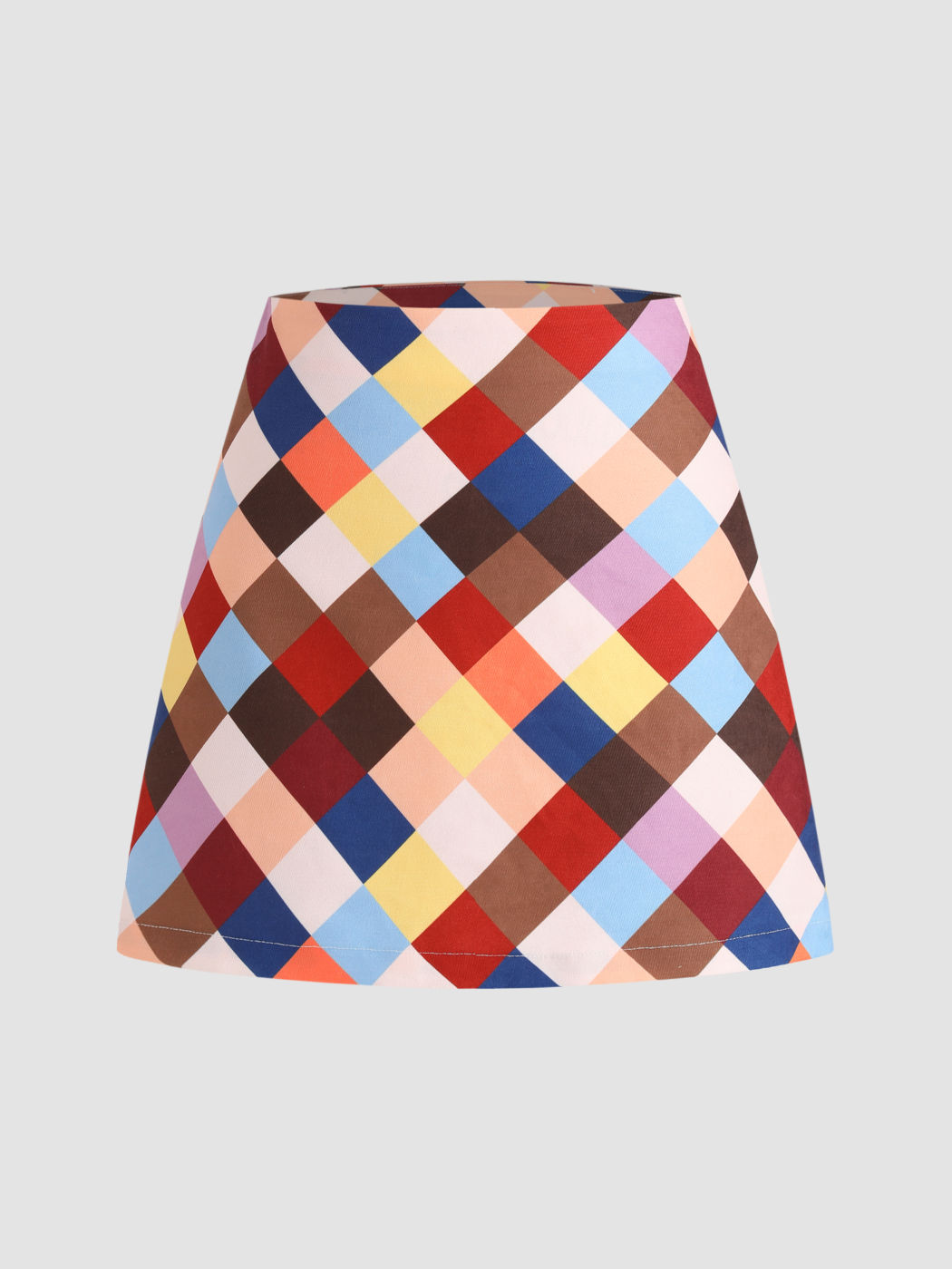Mega Colorblock Square Patterned Skirt - Cider