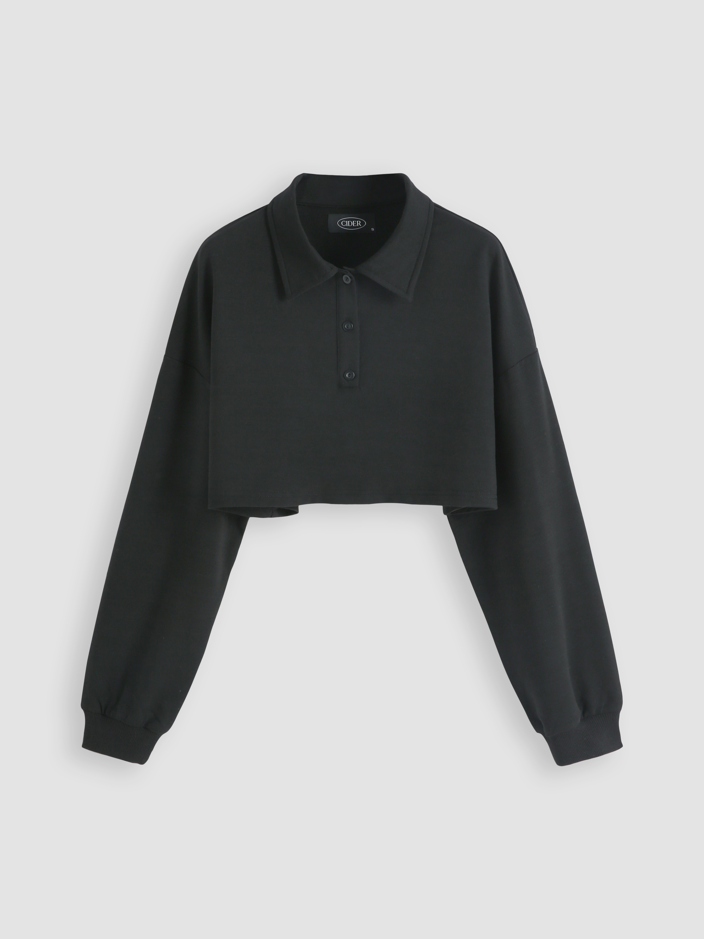 Solid Polo Crop Top For Coffee Shop Daily Casual School Music Festival/Live House