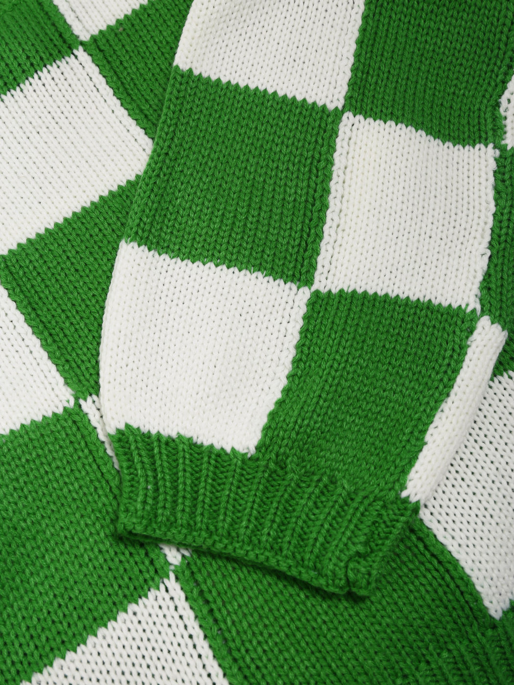 Green Checker Board Sweater For Daily Casual School