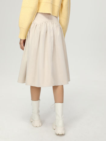 Solid Midi Skirt - Cider