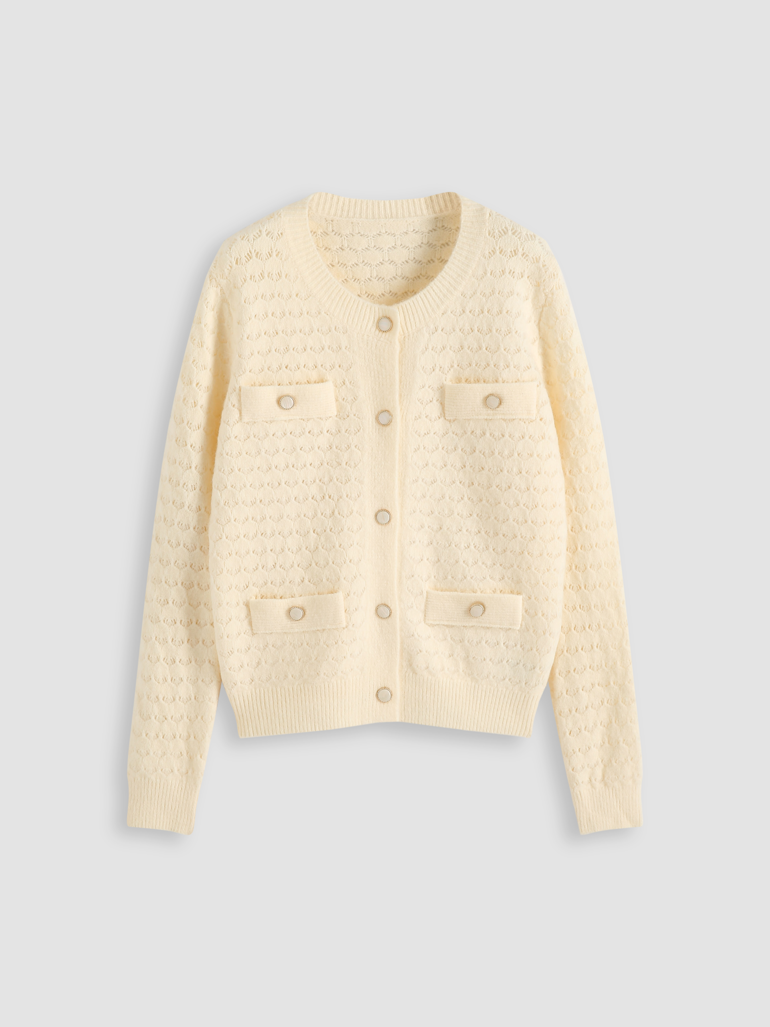Texture Button Up Sweater - Cider